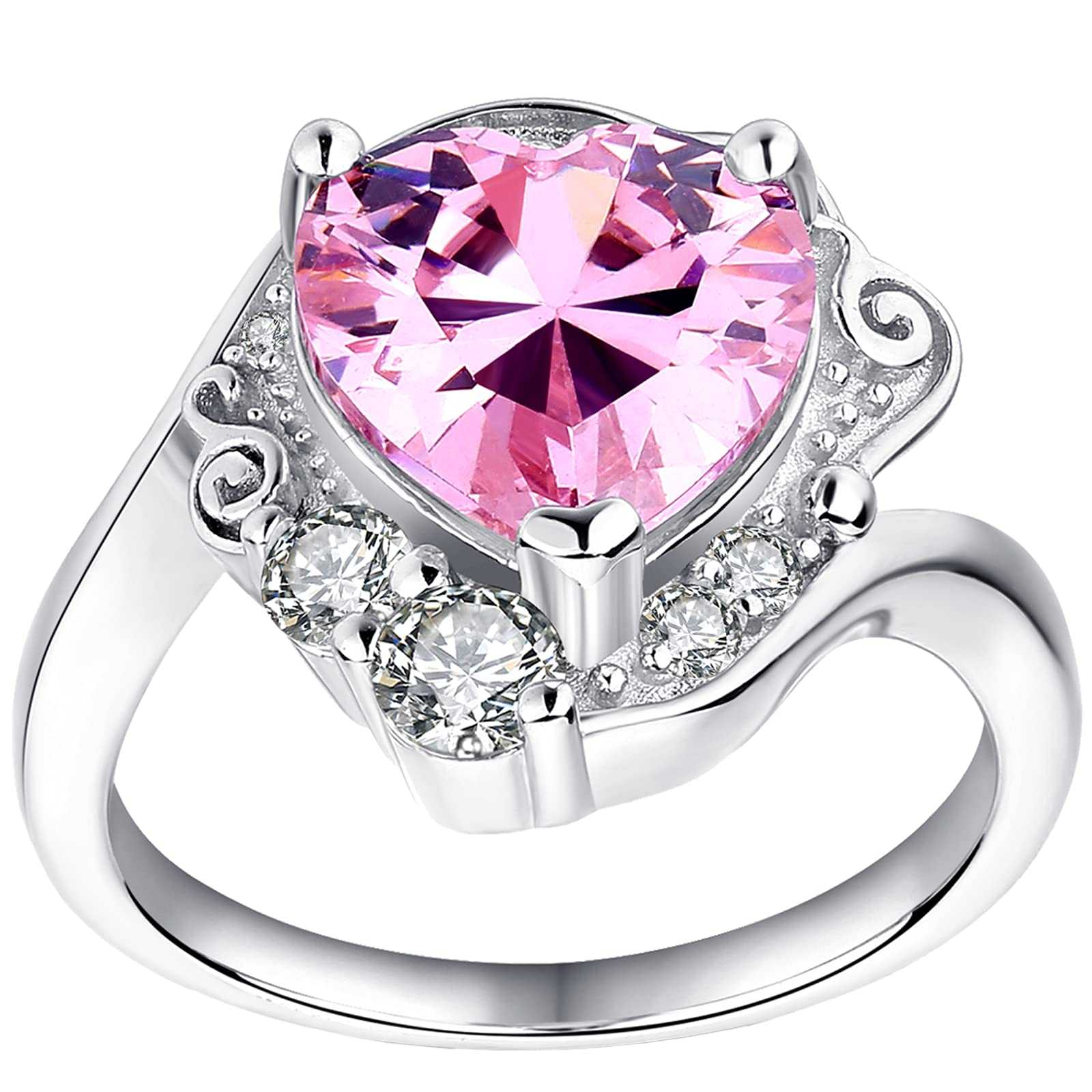 Usagi Serenity 25th Anniversary Women Sterling 925 Silver Pink Lover Heart Princess Engagement Ring (5)