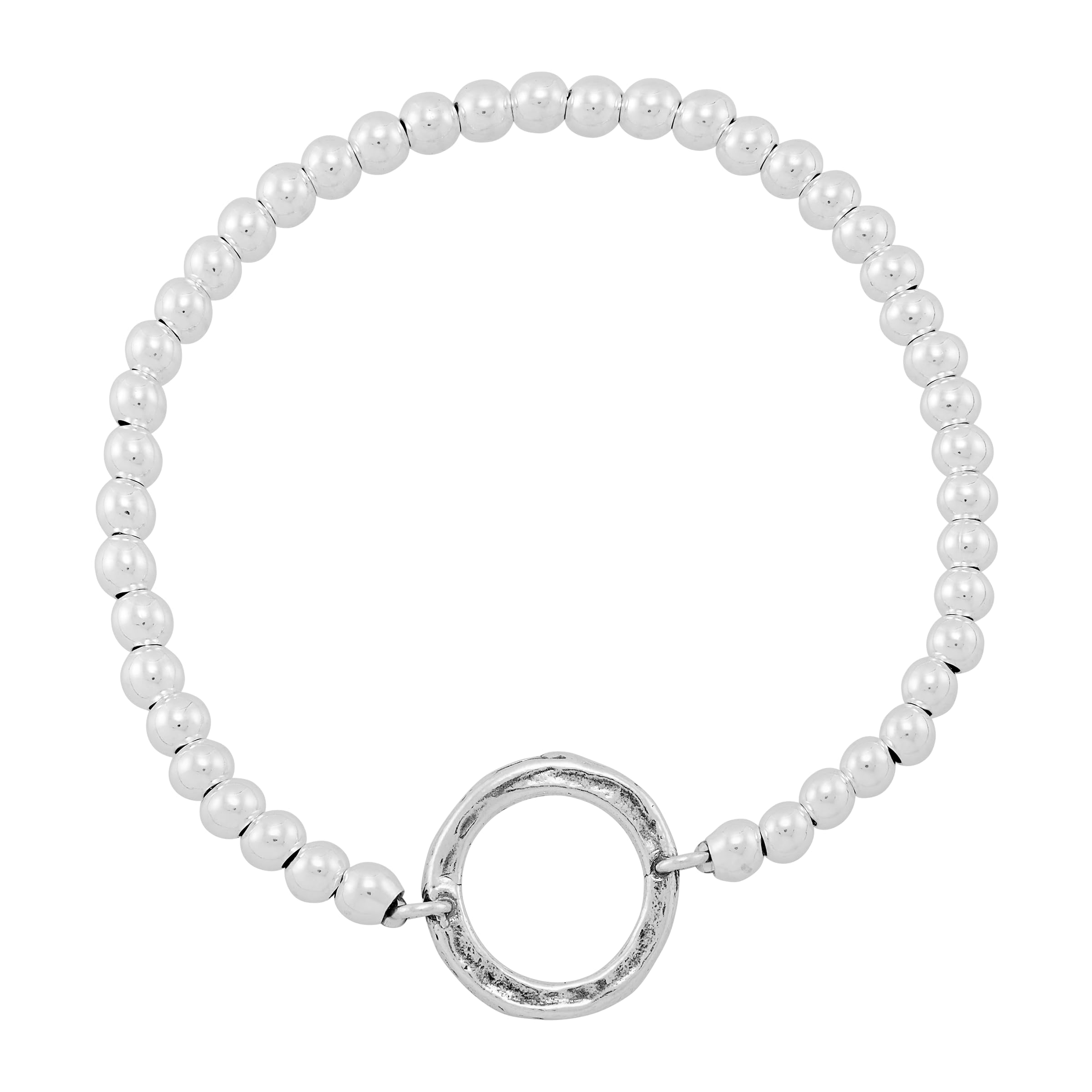 Silpada 'Common Ground' Bead Bracelet in Sterling Silver. 6.5"