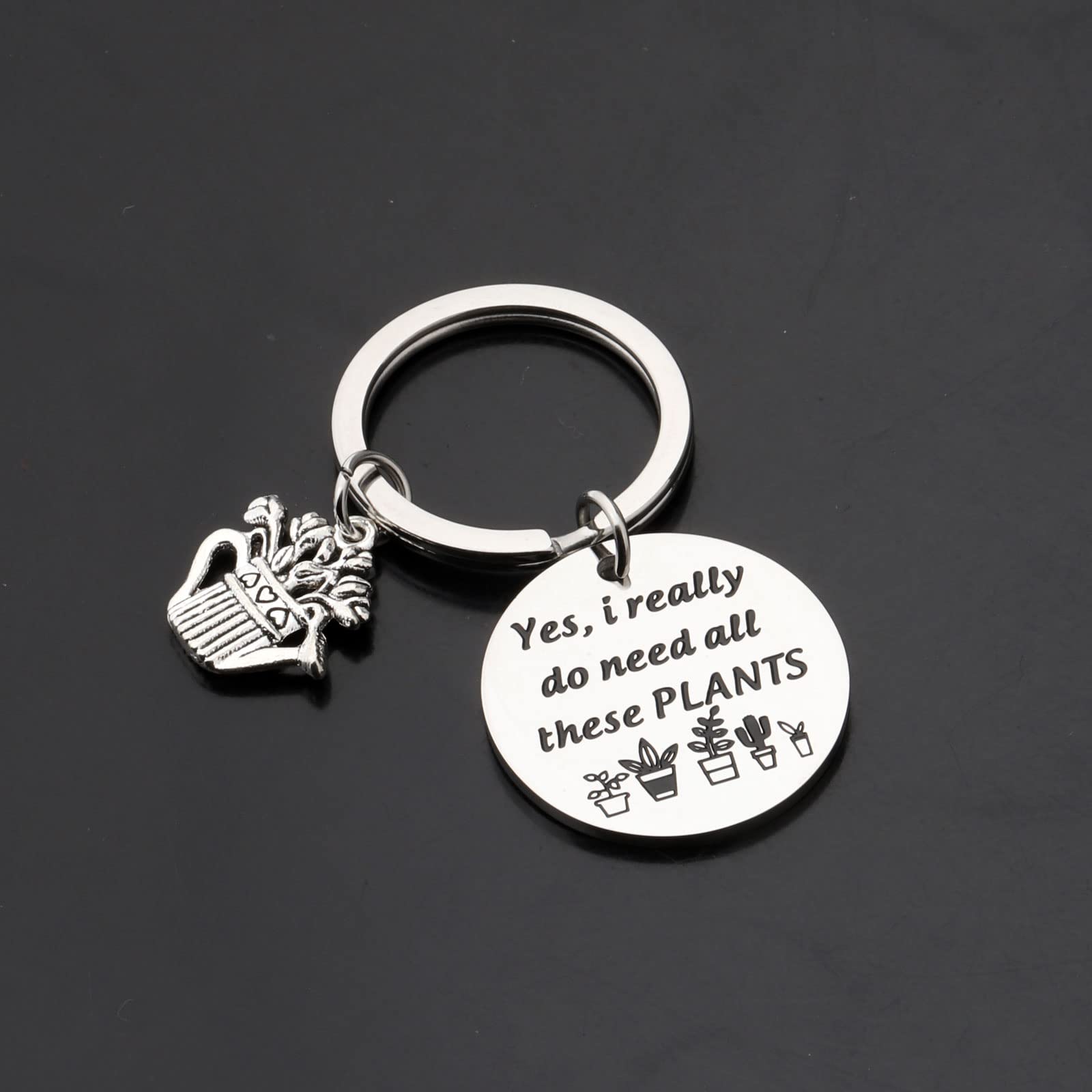 TIIMG Houseplant Lover Gift Plant Lady Keychain Gardener Gift Green Garden Lover Gift (i really need PLANTS)