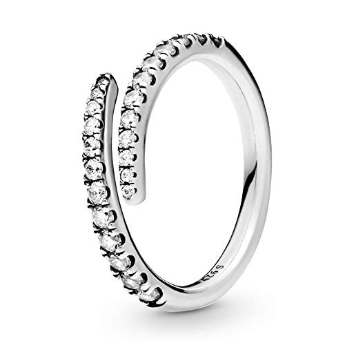 Pandora Jewelry Lines of Sparkle Cubic Zirconia Ring in Sterling Silver, Size 4.5