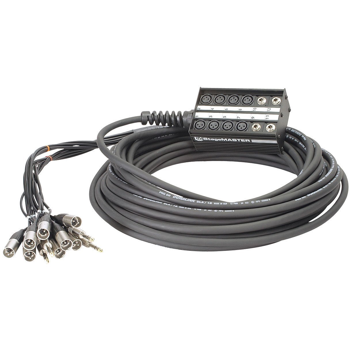 Pro Co SMA0804FBQ-25 StageMaster 8x4 Stage Snake with 1/4 Inches Returns - 25 Feet