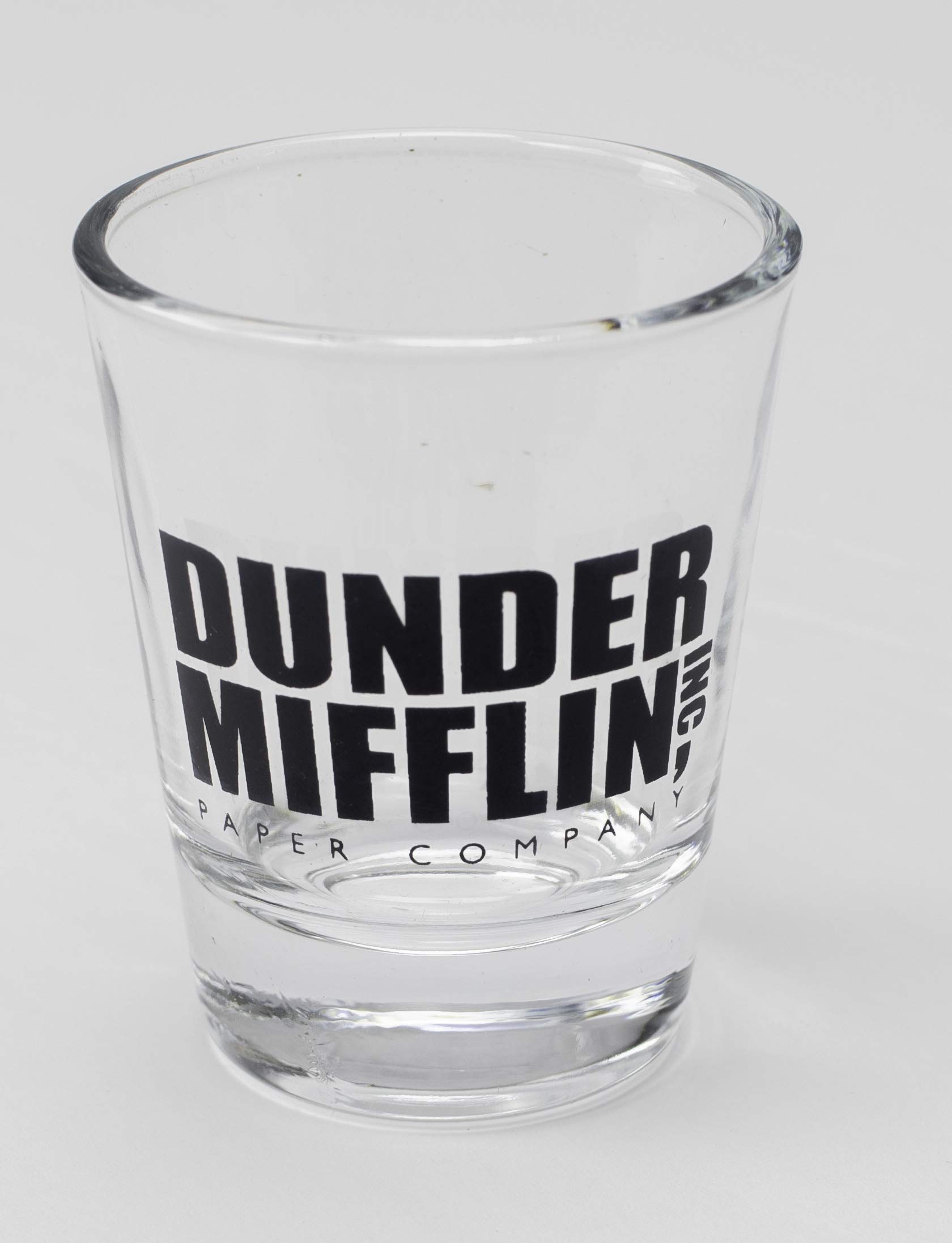 The Office 4 Piece Shot Glass Set (Dunder Mifflin, Prison Mike, Schrute Farms, and Bears, Beets, Battlestar Galactica))
