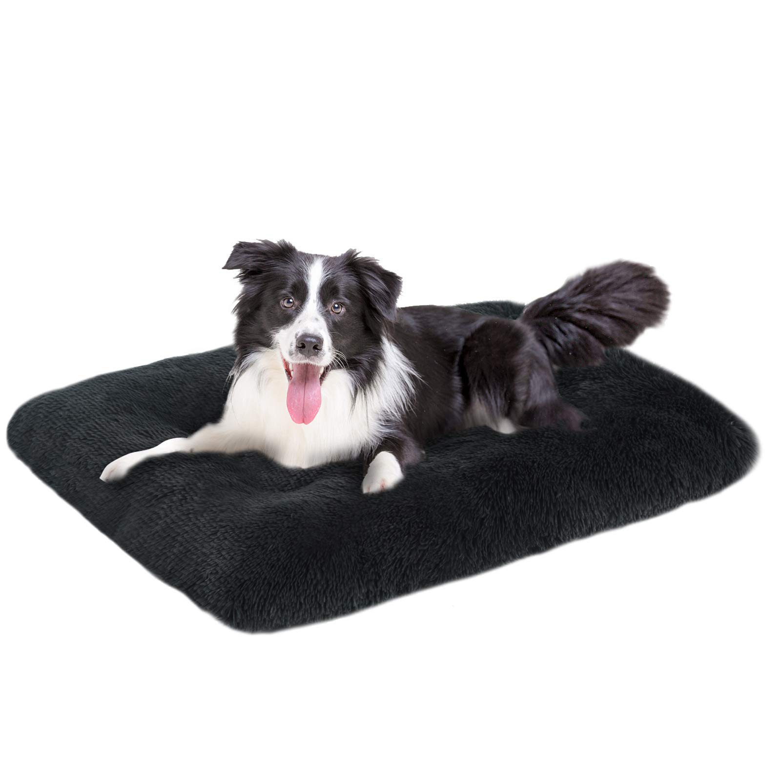OXS Dog Bed Long Plush Pet Bed, Comfortable Faux Fur Washable Crate Mat for Jumbo Large Medium Dogs with Anti-Slip Backing