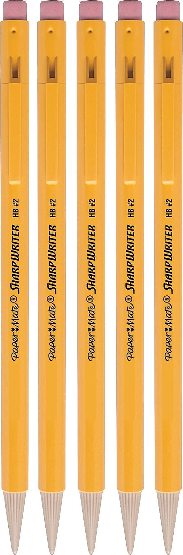 Papermate 30376BPP Sharpwriter Mechanical HB Pencil, 0.7 mm, Yellow, 5/Pack
