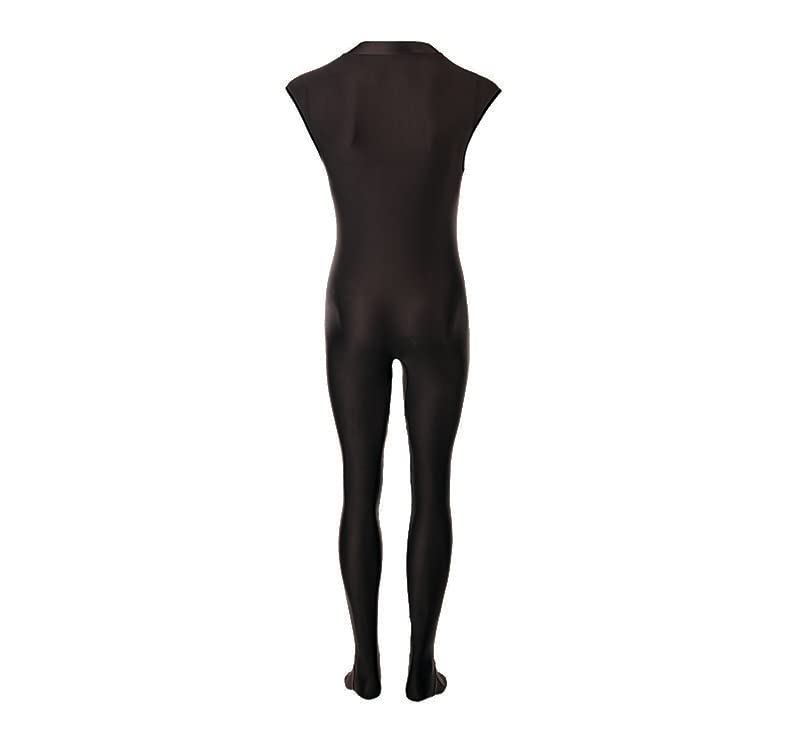 WENDYWU Men's Zip-front Biketard Full Body Footed Tight Cap Sleeve Dance Unitard Bodysuit Ballet Gym Leotards Dancewear (XL, Cappuccino)