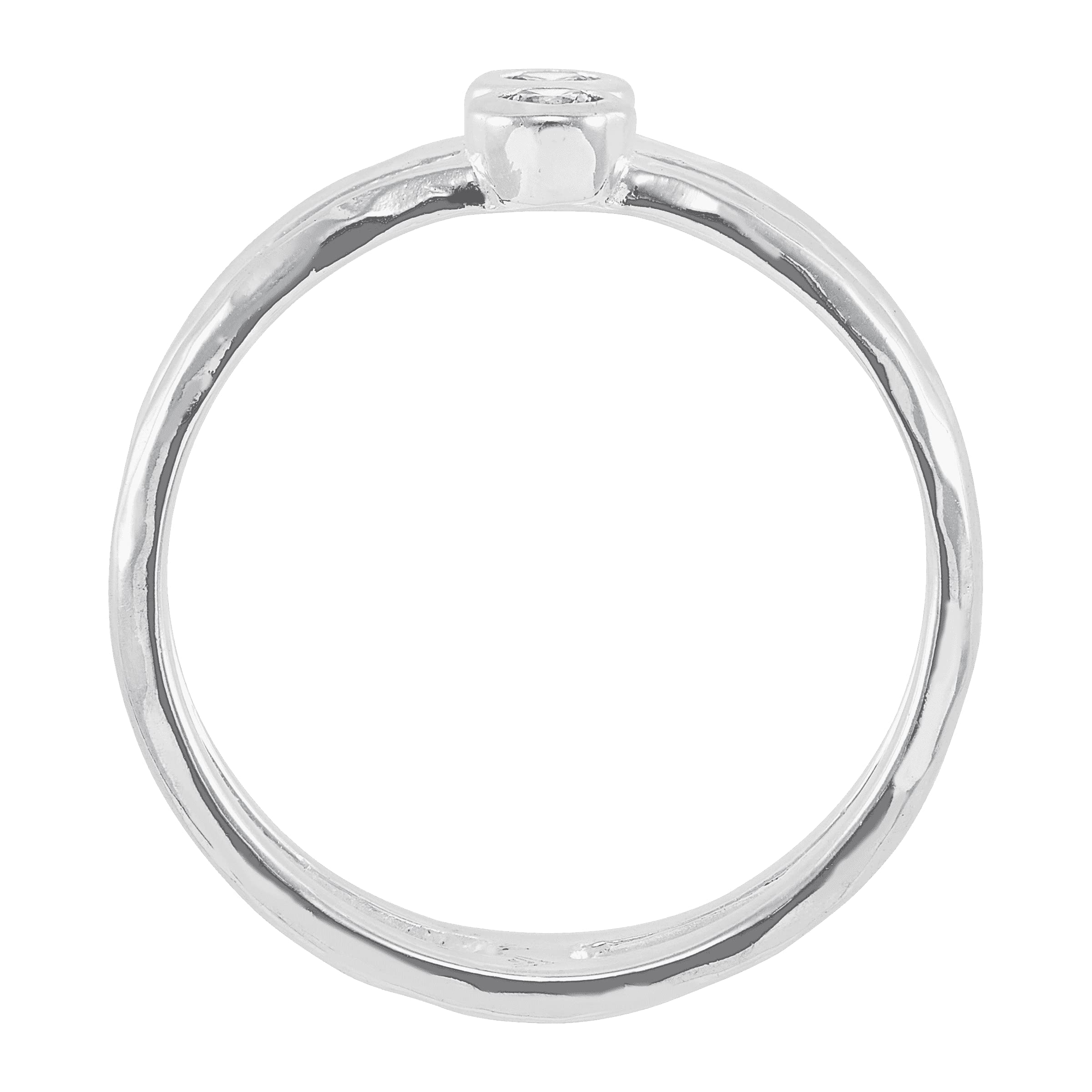 Silpada 'Double Band Marvel' Cubic Zirconia Ring in Sterling Silver, Size 8, Size 8