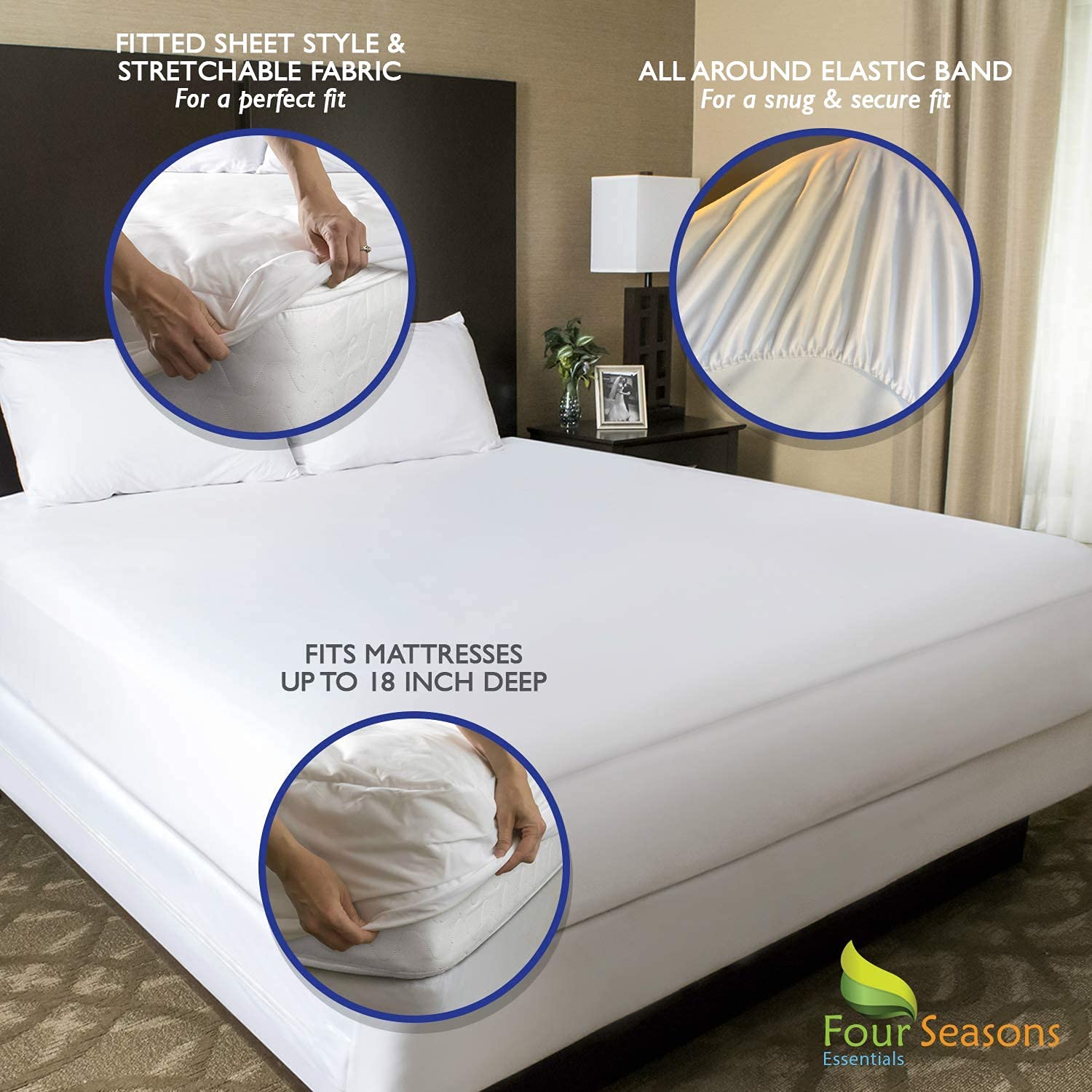 Split Queen Waterproof Mattress Protector 30" x 80" (2PCs) - Fitted Sheet Mattress Cover with Deep Pockets - Hypoallergenic, Breathable, Water Proof, Noiseless, Vinyl Free