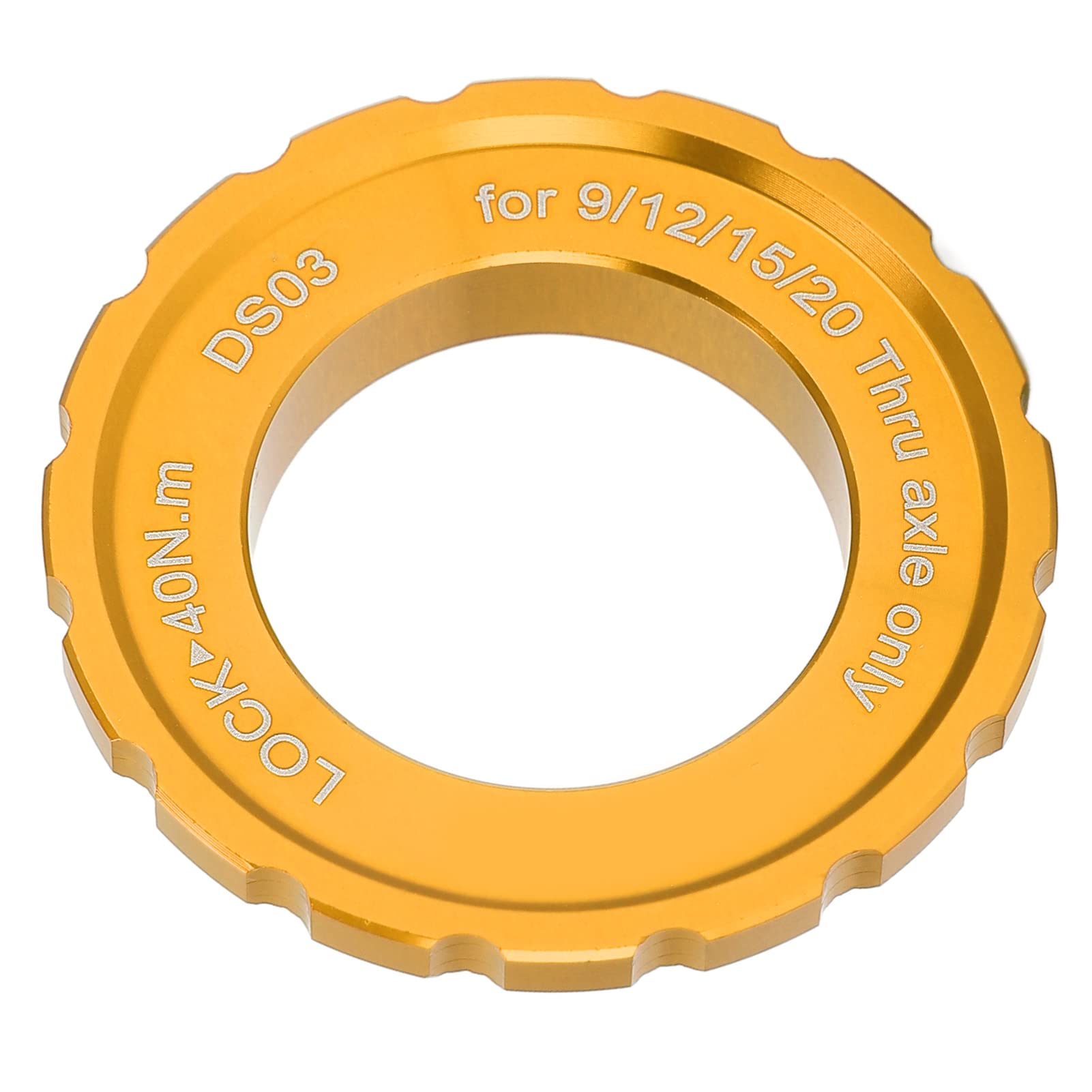 Wene Disc Rotor Lockring, Aluminum Alloy Centerlock Lock Cover Anti Deformation Durable CNC Machining for Mountain Bike(Gold)