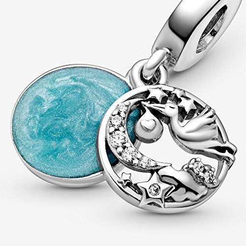 PANDORA Stork & Twinkling Stars, Blue Enamel