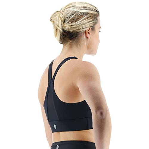 TYR Women's Standard Amira Bra Top for Swimming, Yoga, Fitness, and Workout, Black, Medium