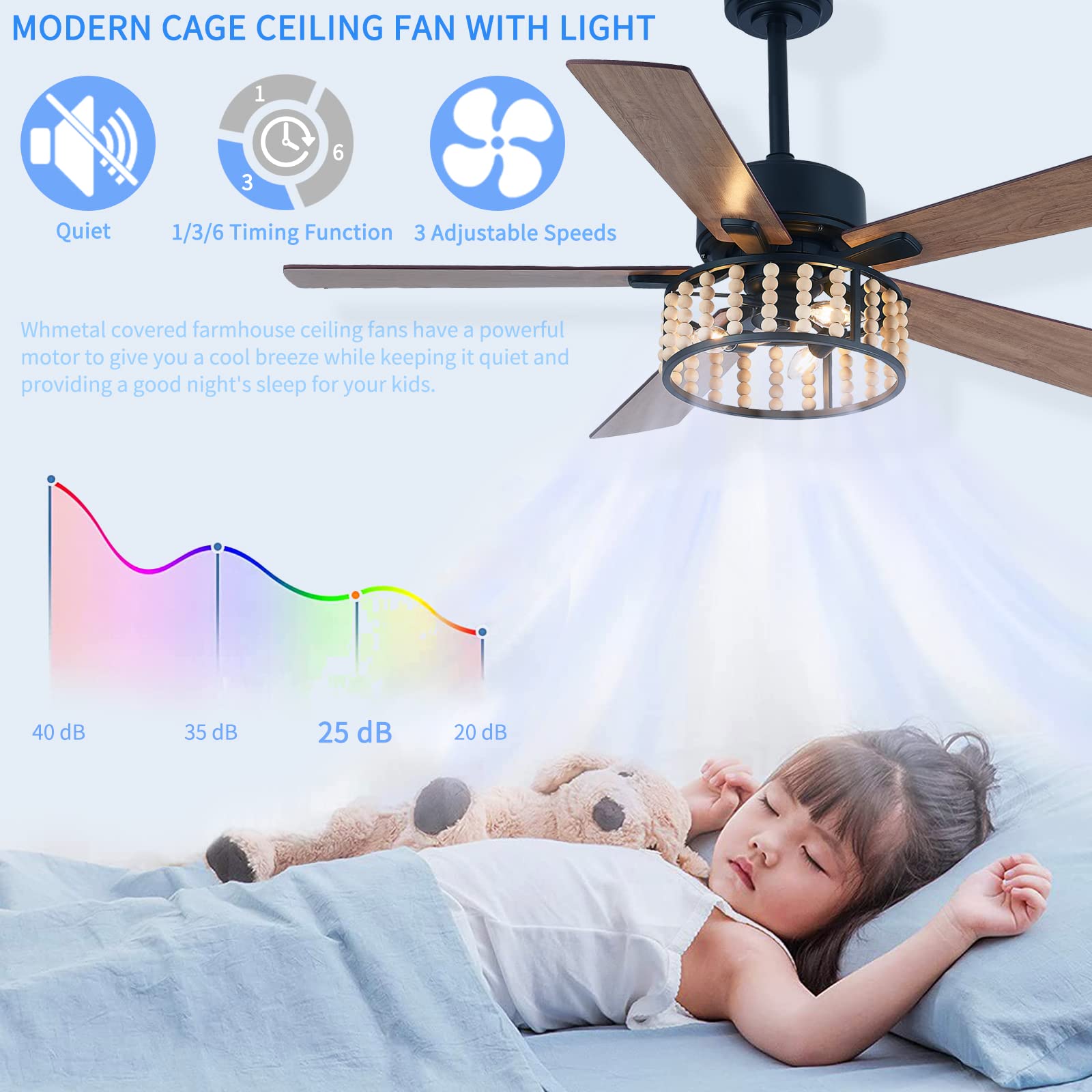 Rustic Ceiling Fan with Light and Remote Control, Industrial Farmhouse Ceiling Fans with 5 Brown Wooden Fan Blades and Retro Unique Wheel Shape,Pull Chains Control for Kitchen/Living Room