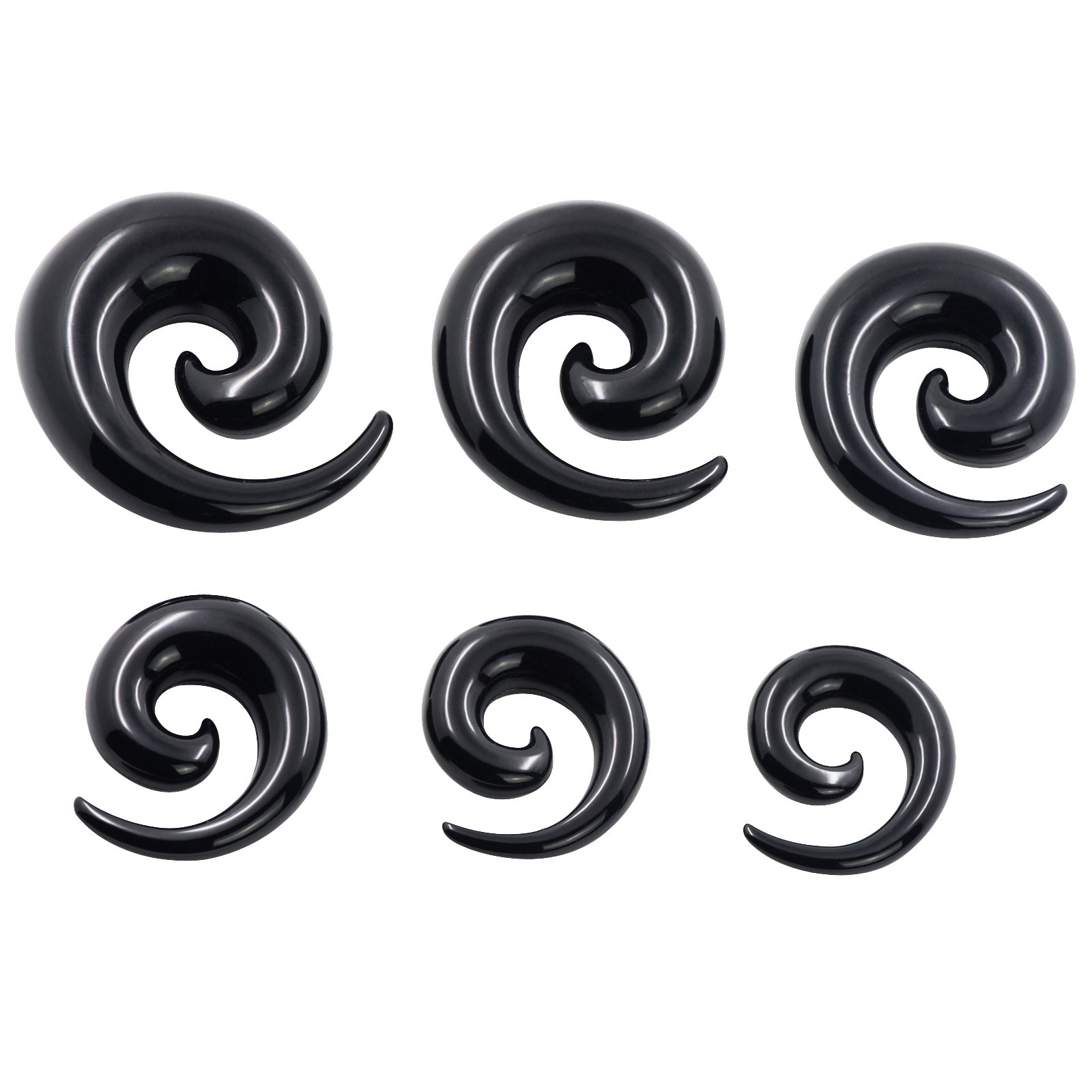 Oyaface 36 PCS Big Gauges Acrylic Tapers Plugs Spiral Set Ear Stretching Plugs Kit 00G-3/4 Black