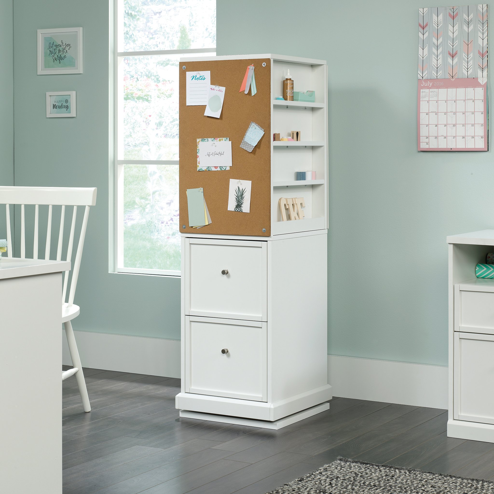 Sauder Pro Series Craft Tower/Pantry cabinets, L: 17.91" x W: 20.08" x H: 57.80", White finish