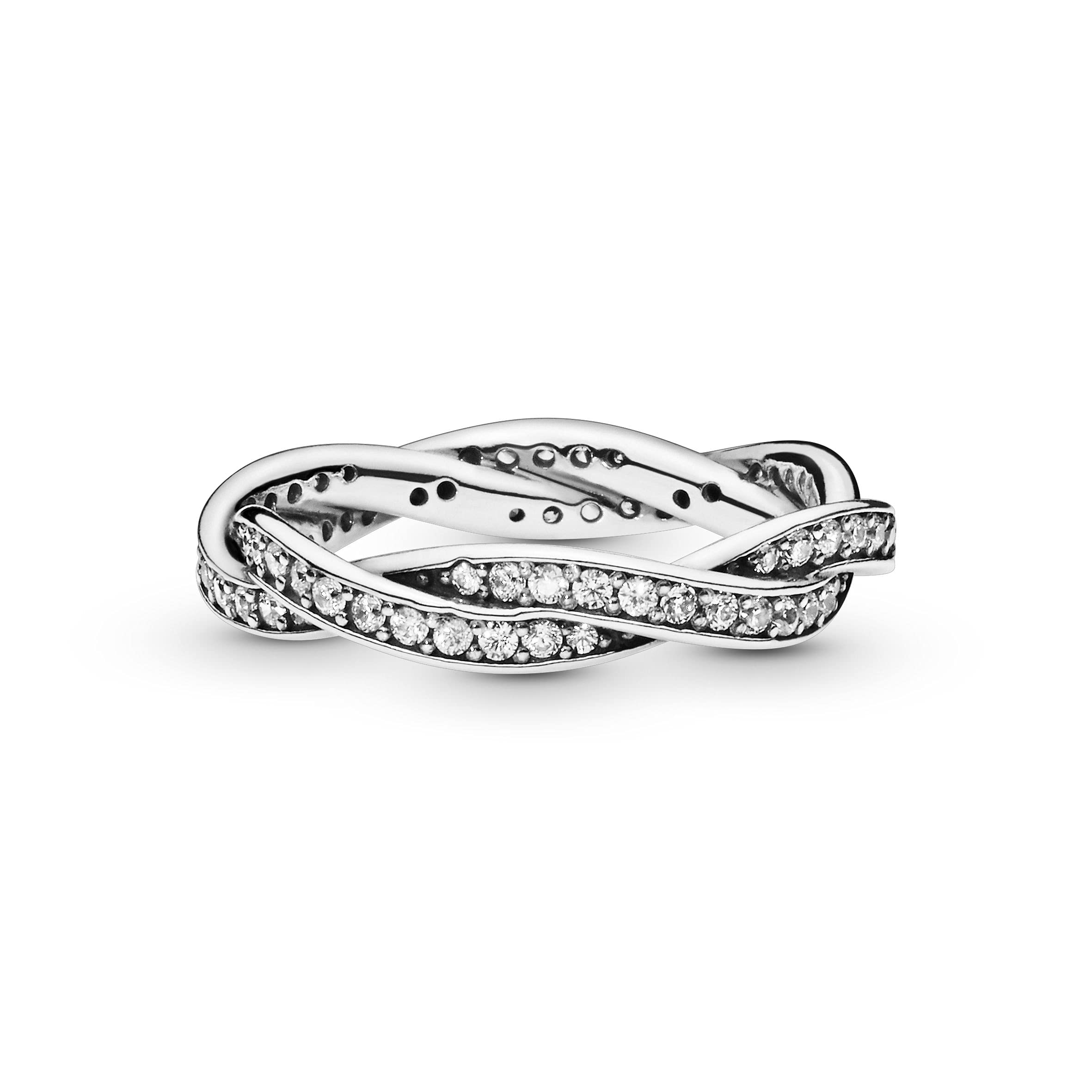 Pandora Ring Twist of Fate, Clear Cubic Zirconia, Size 50 Eur