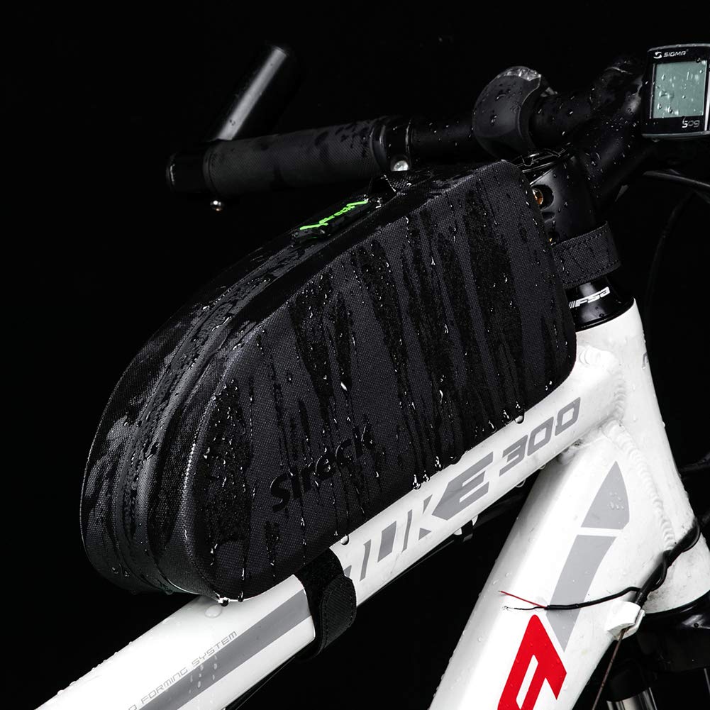 Sireck Bike Bag Waterproof Front Top Tube Bicycle Frame Bag Cycling Phone Bag Pannier Pouch Riding Accessories (L)