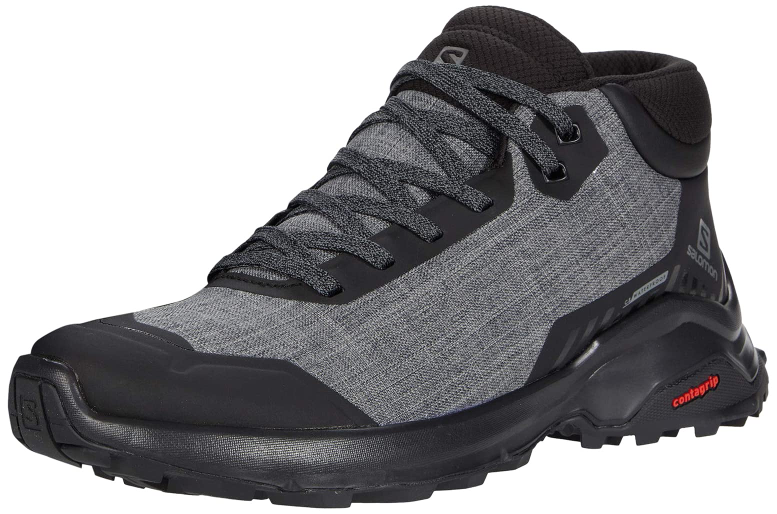 Salomon X Reveal Chukka CLIMASALOMON Waterproof Winter Boots for Men Snow, Black/Black/Gargoyle, 10