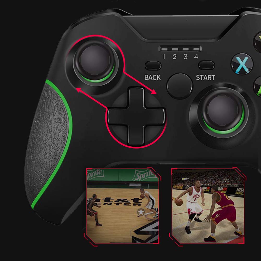RIBOXIN Xbox Wireless Controller PC Game Controller 2.4GHZ Wireless Game Controller Compatible with Xbox One/One S/One X and PC with Built-in Dual Vibration No Audio jack