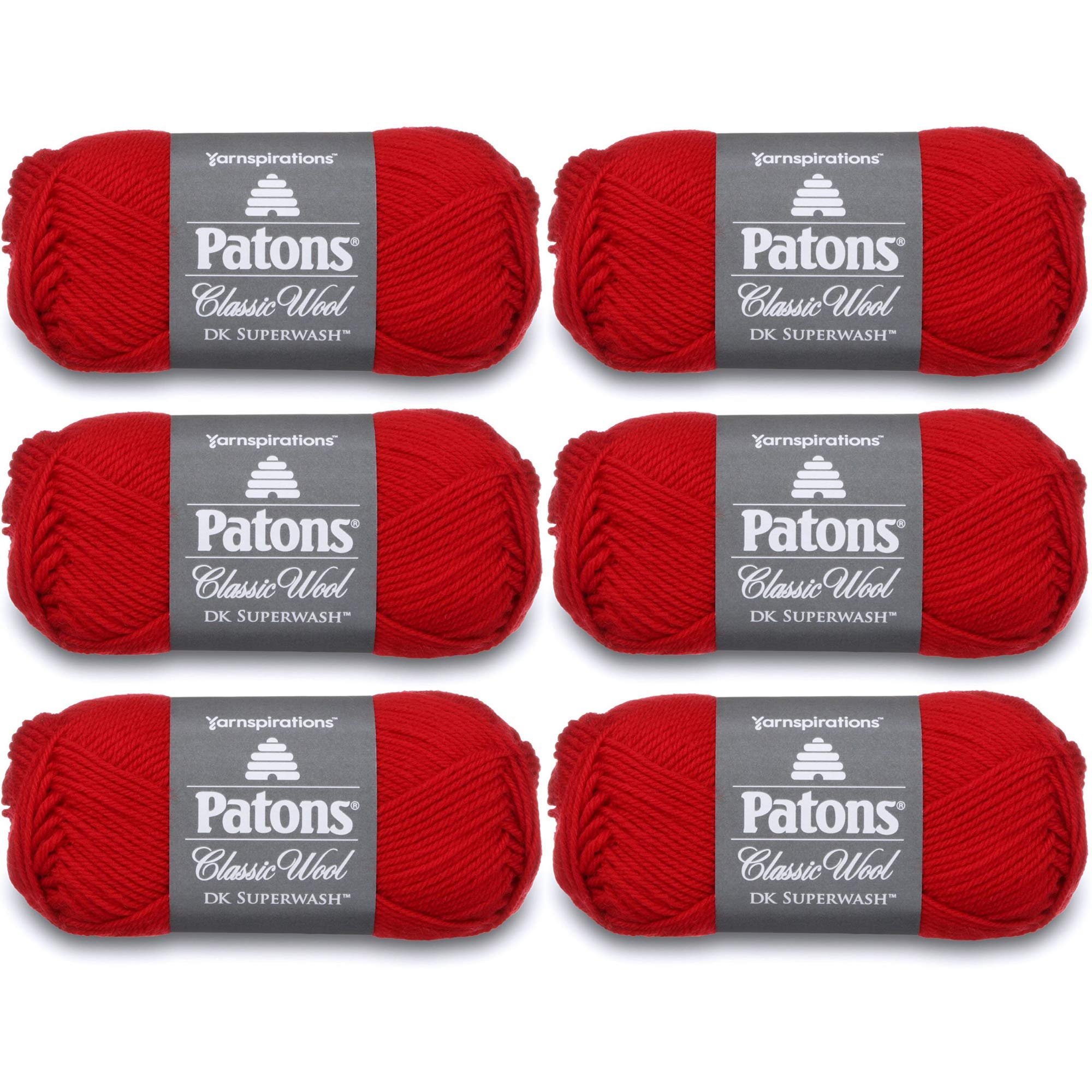 Patons Classic Wool DK Superwash Yarn (6-Pack) Red 246012-12705