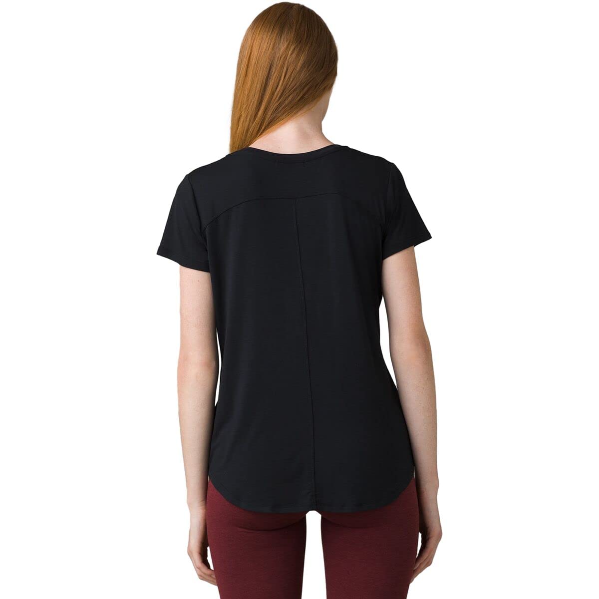 prAna Women's Foundation Short Sleeve V-Neck T-Shirt, Black, Small