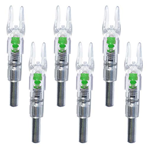 Reikawa 6PCS-S Lighted Nocks for Arrows with .244/6.2mm Inside Diameter Compound Bow Arrow Nock for Hunting Shooting