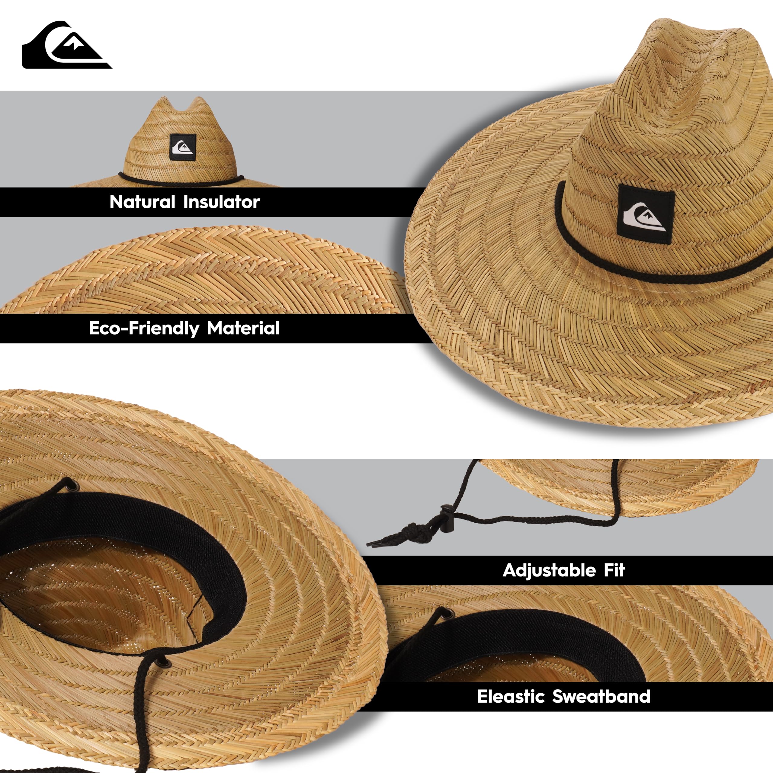 Quiksilver boys Pierside Youth Straw Lifeguard Sun Hat, Natural, 7-12 Years US