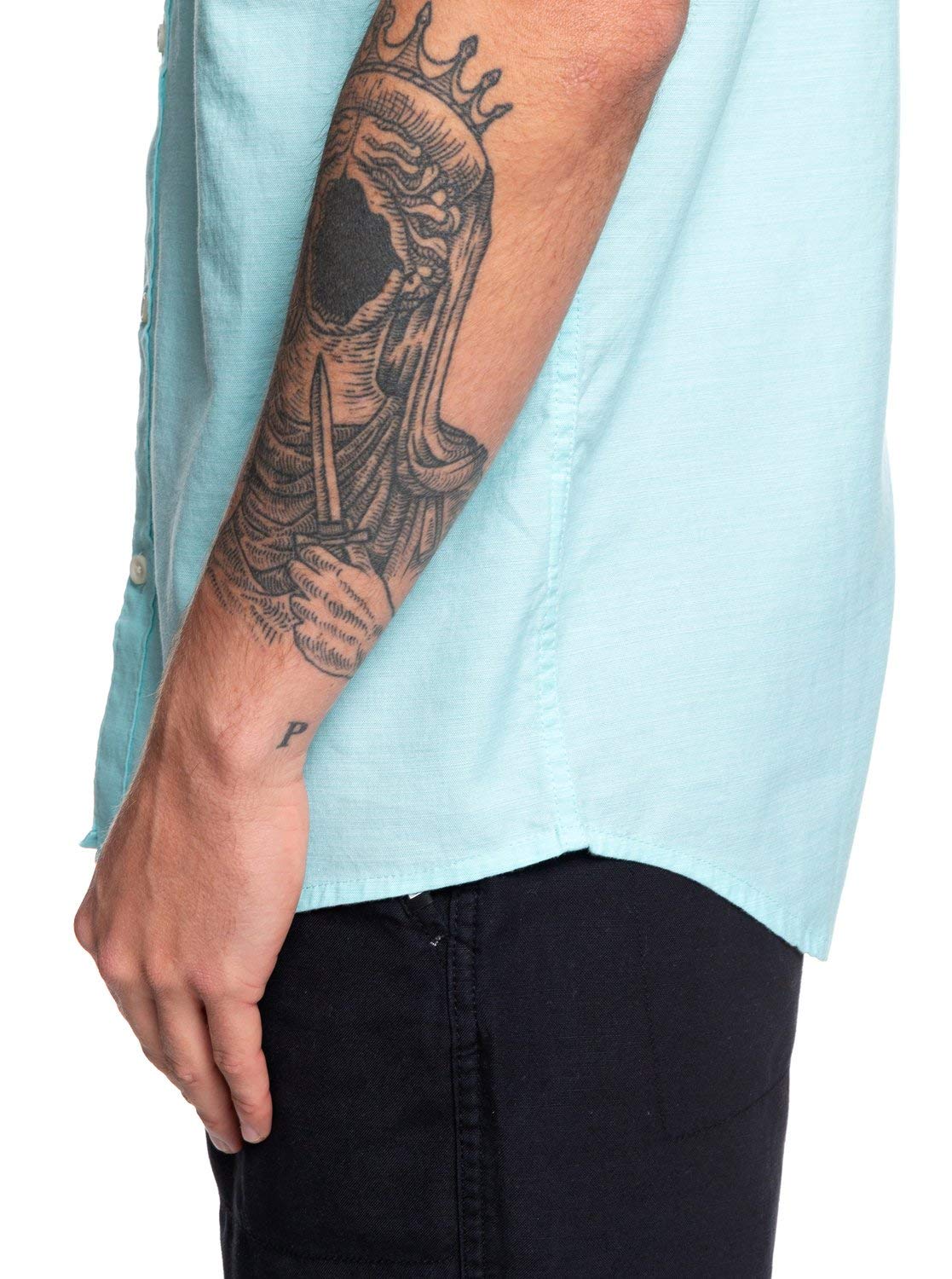 Quiksilver Men's SS Waterfalls Regular Woven TOP, Crystal Teal, S