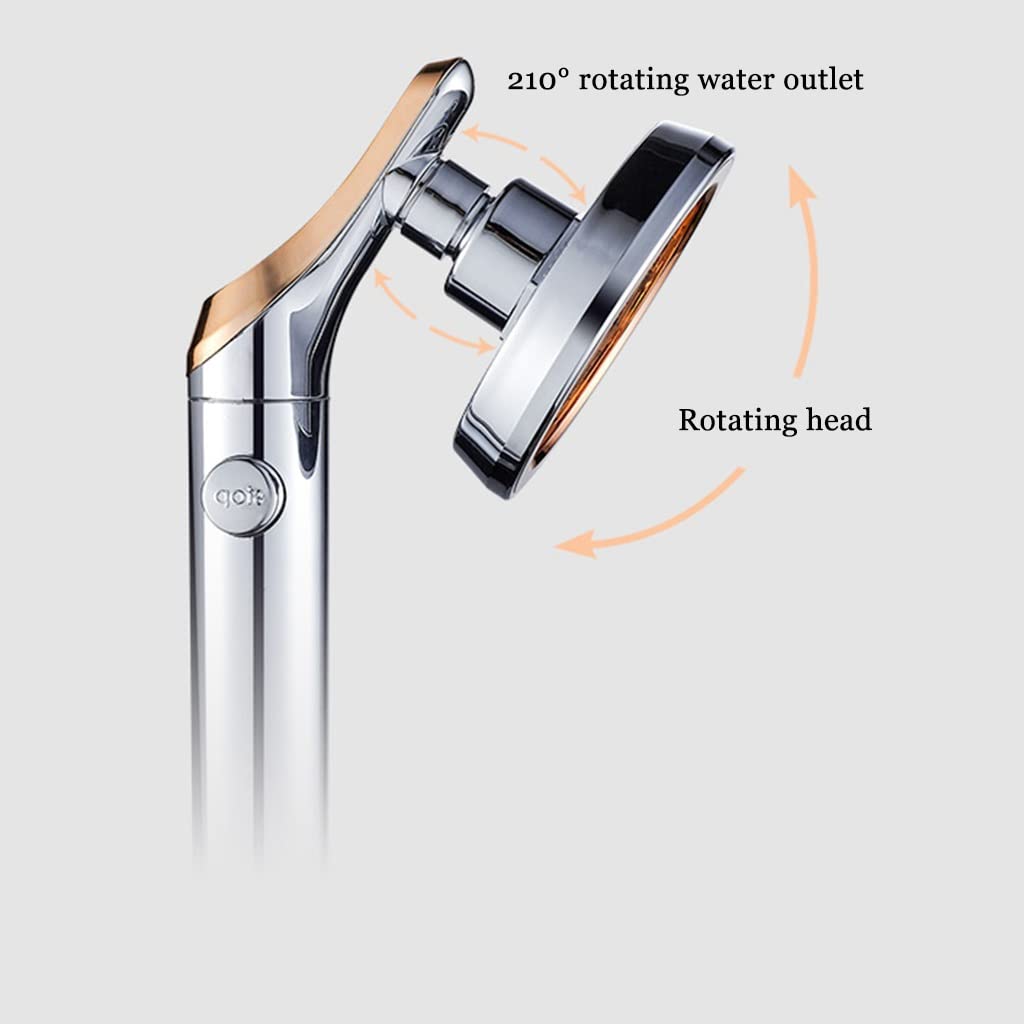 Pressurized Shower Head with 250 Water Outlets, Bathroom Shower Kit for Home Use with Swivel Head, Spa Showerheads, One-click Water Stop