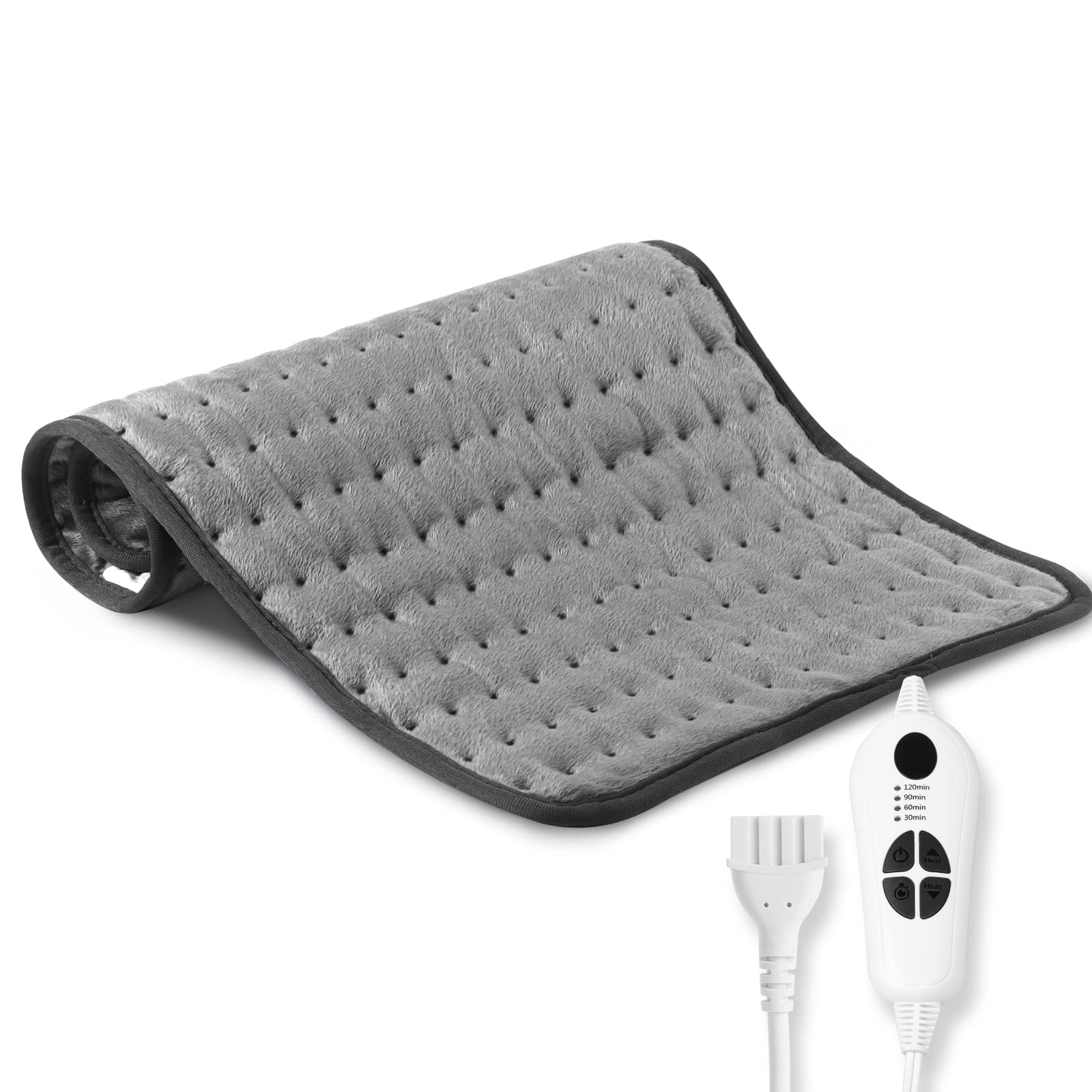 Sinocare Electric Heating Pad for Back Pain Relief Neck and Shoulders Cramps - Extra Large [12"x24"] - Auto Shut Off - Heat Pad with Moist & Dry Therapy Dark Grey
