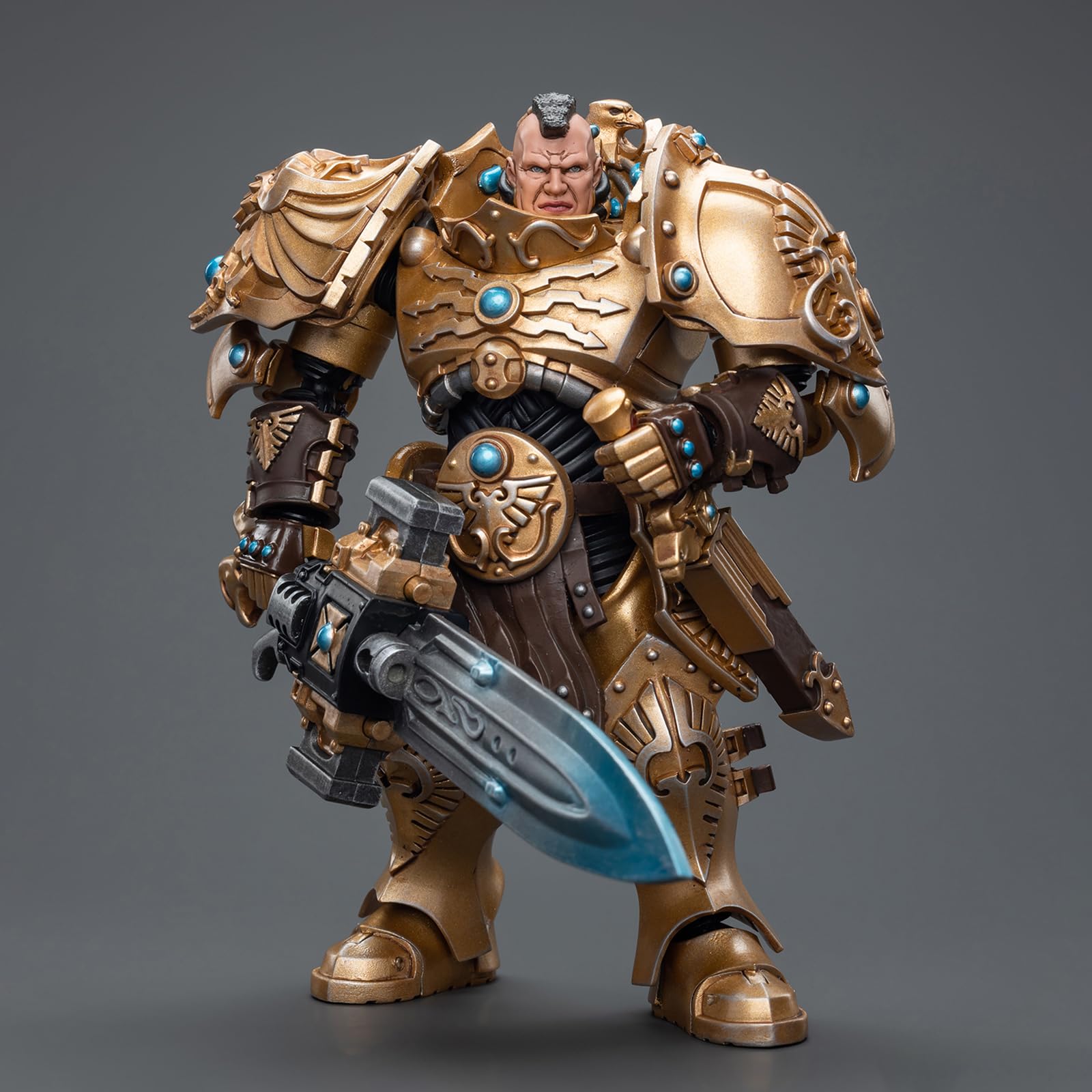 Pipigirl JoyToy 40K Space Marine Genuine License 1/18 Action Figure, Adeptus Custodes Custodian Guard with Sentinel Blade, 4.88 inch Action Figures Kits (Sentinel Blader)