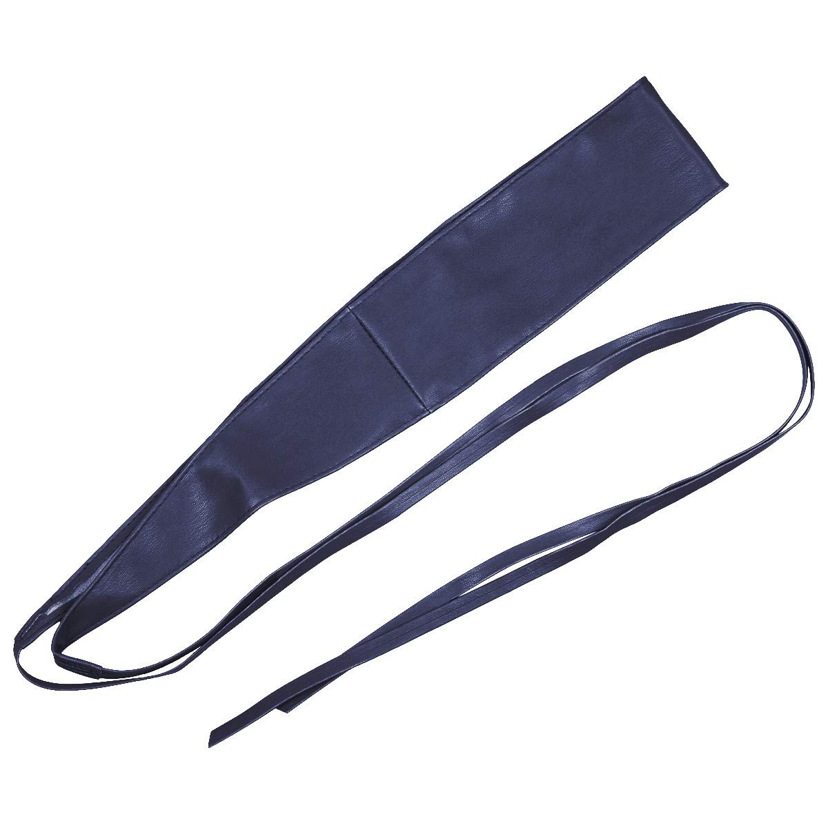Samtree Wrap Waist Wide Obi Belt for Women, Solid Color Self Tie Polyester Bowknot Cinch Waistband, Navy Blue