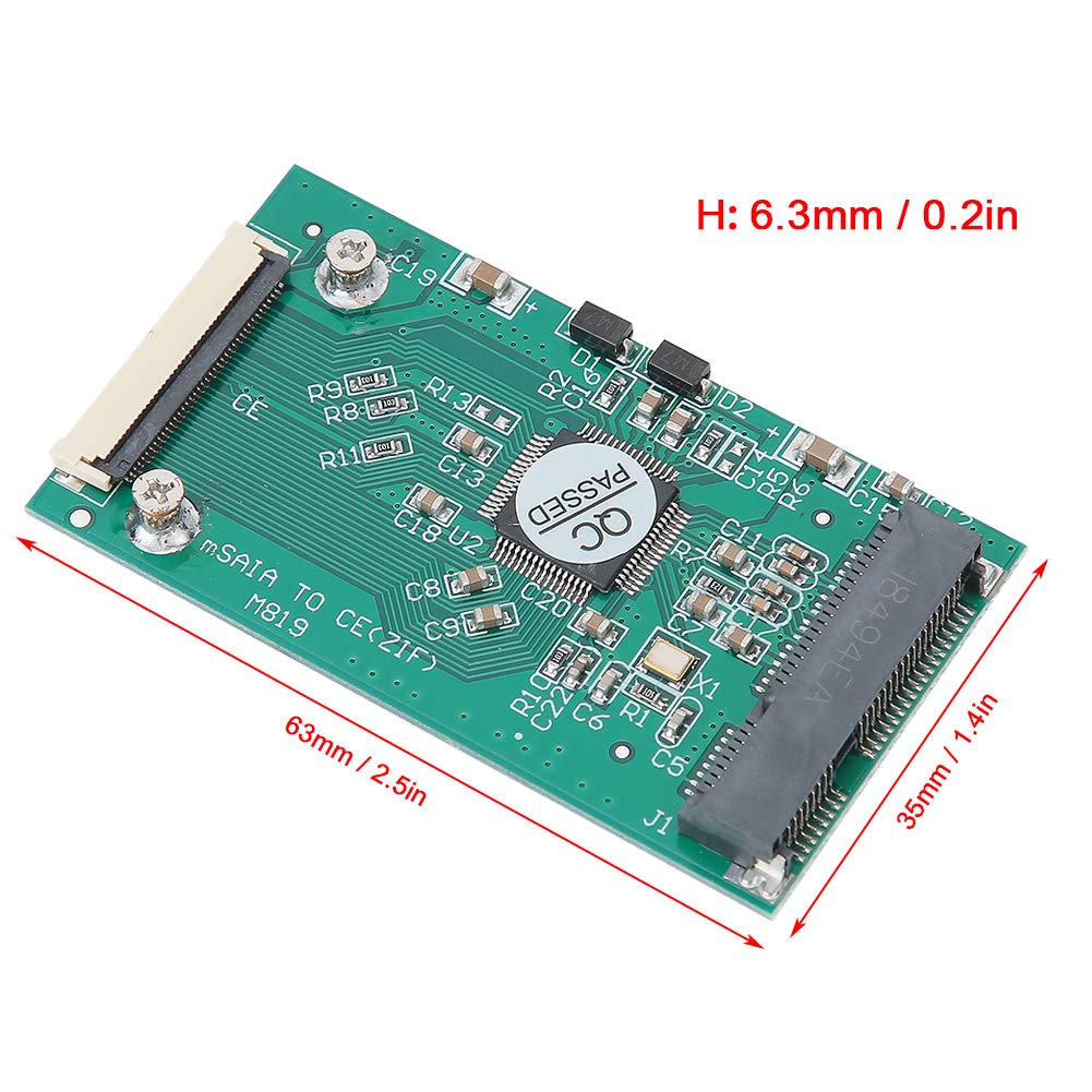 Riser Card, ABS MSATA to CE/ZIF SSD Solid-State Drive Adapter, Computer Accessories Fit for Dell and Fit for Fujitsu (Green)
