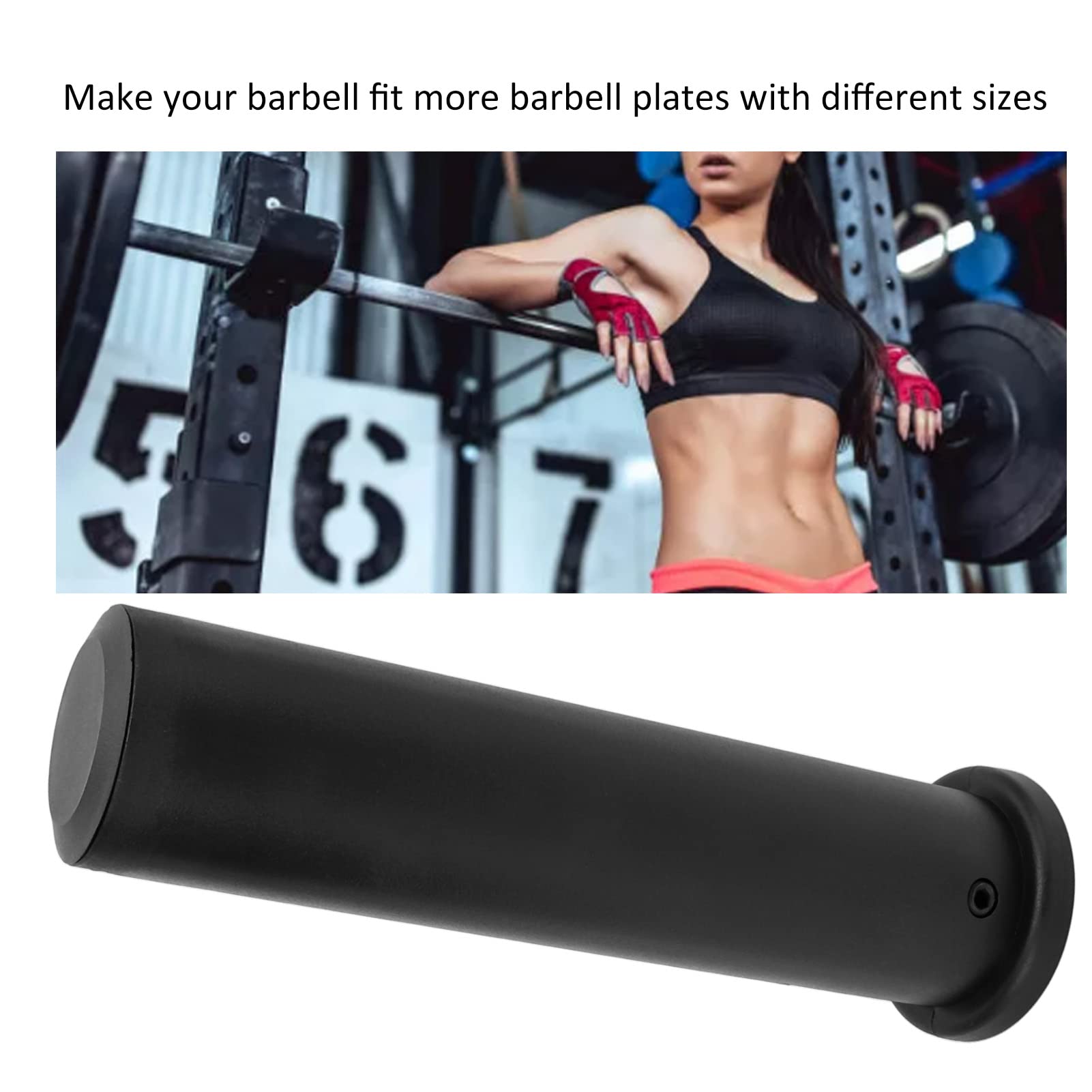 plplaaoo Converts 0.98" Standard Weight Plate Posts to 1.97" Olympic Weight Plate Posts, Olympic Adapter Sleeve,Includes Removeable end Cap for Longer Post,with Hex Wrench, Nylon Olympic Adapter S