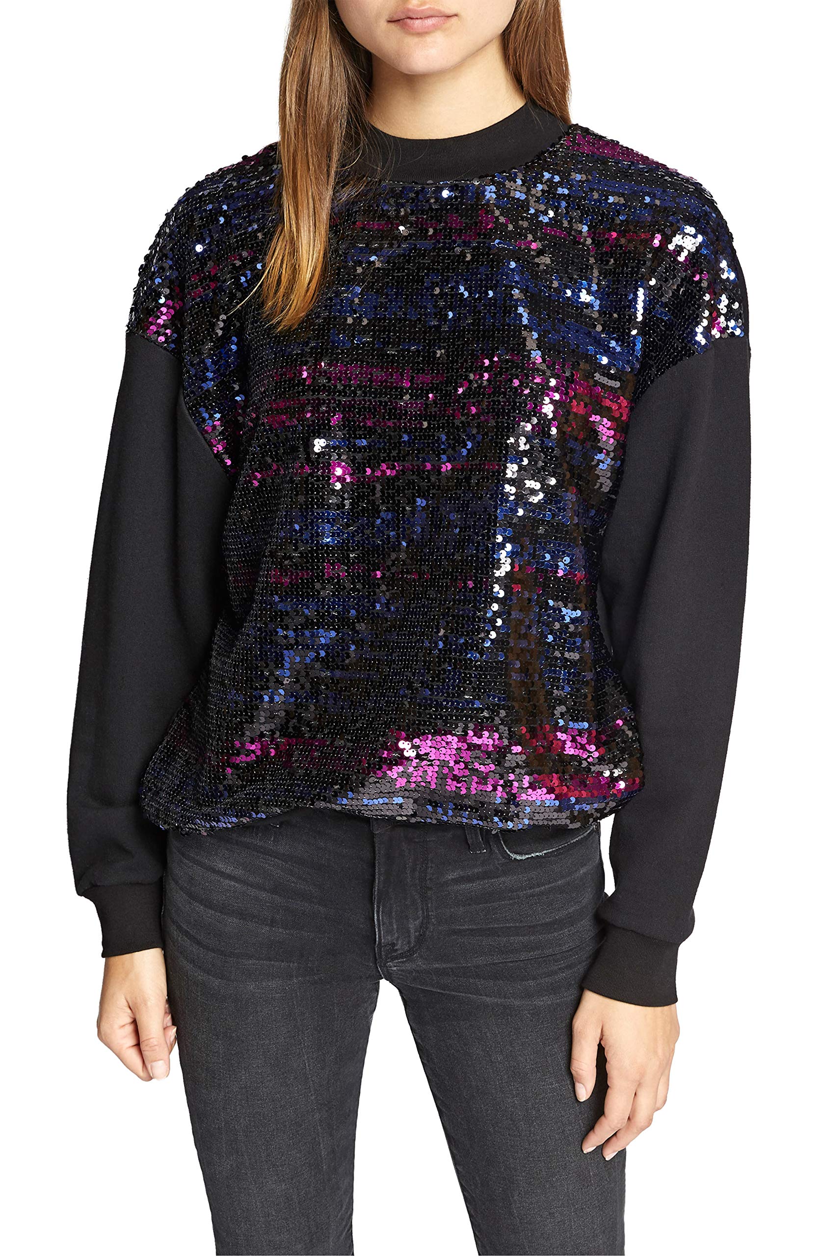 Sanctuary Last Dance Sequined Women's Turtleneck Sweater | T2618-FCT | NWT (XS) Black