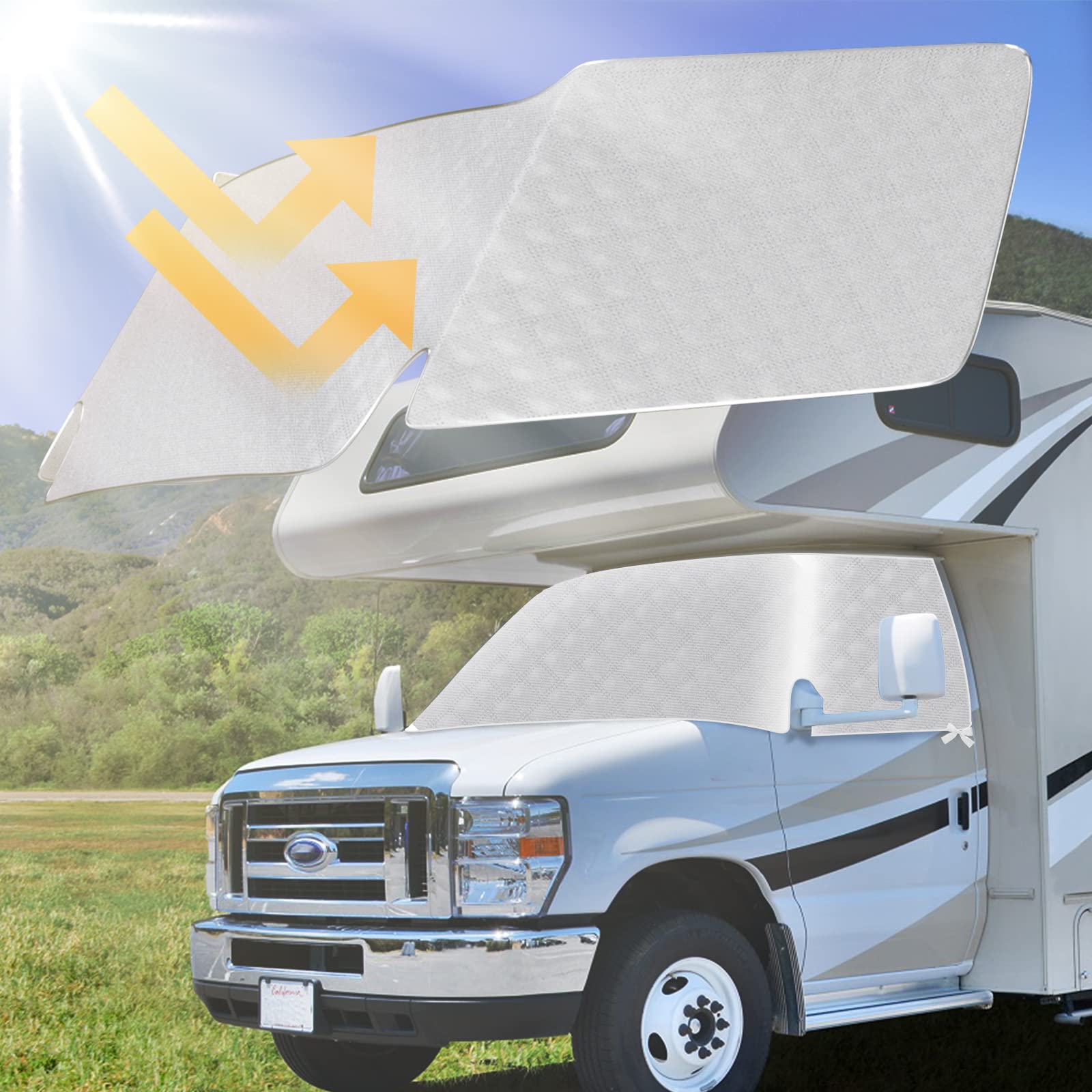 RVMATE RV Class C Windshield Cover Only for Class C Ford 1996-2016, RV Front Window Cover, Motorhome Window Cover