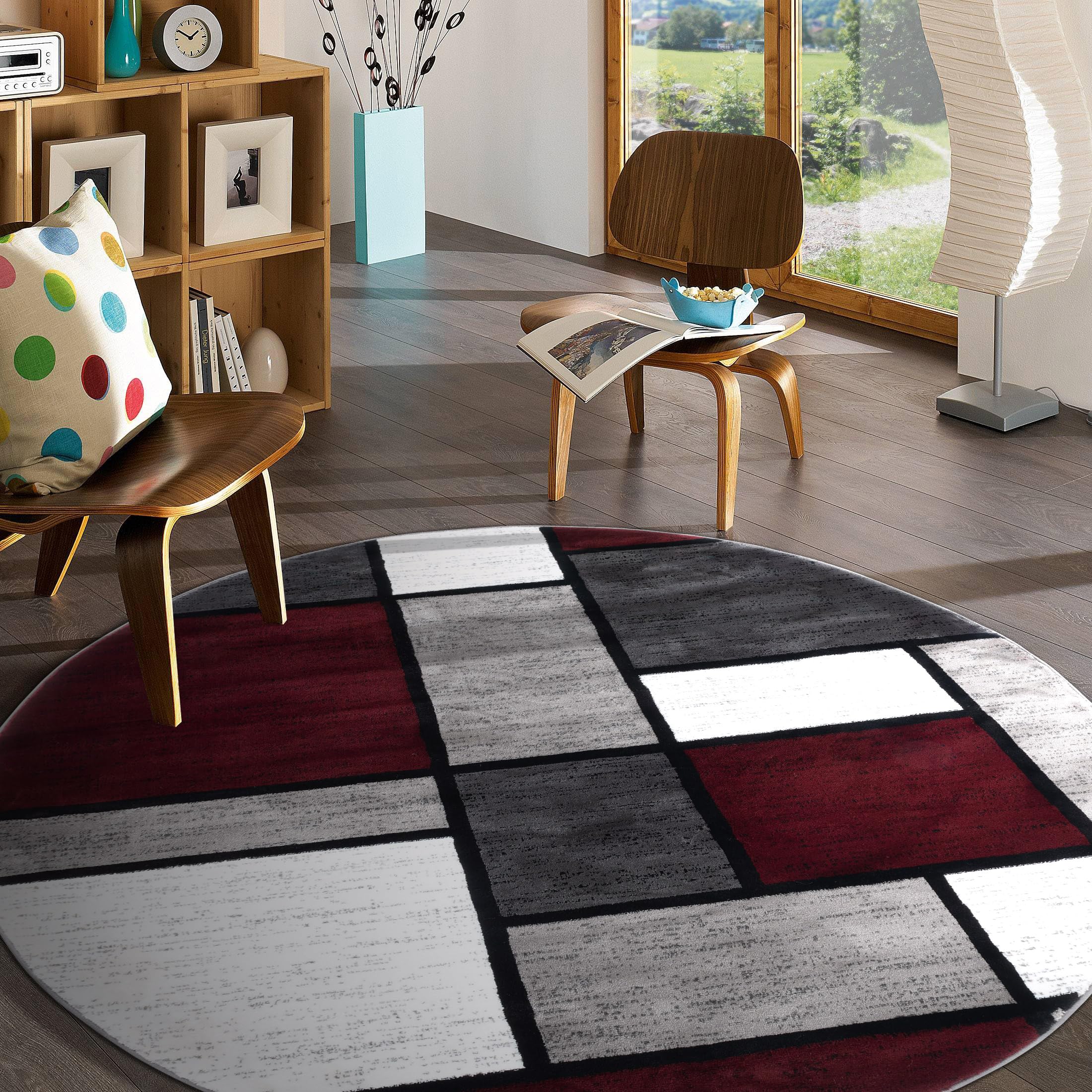 Rugshop Contemporary Modern Boxes Area Rug 7' 10" X 10' 2" Yellow