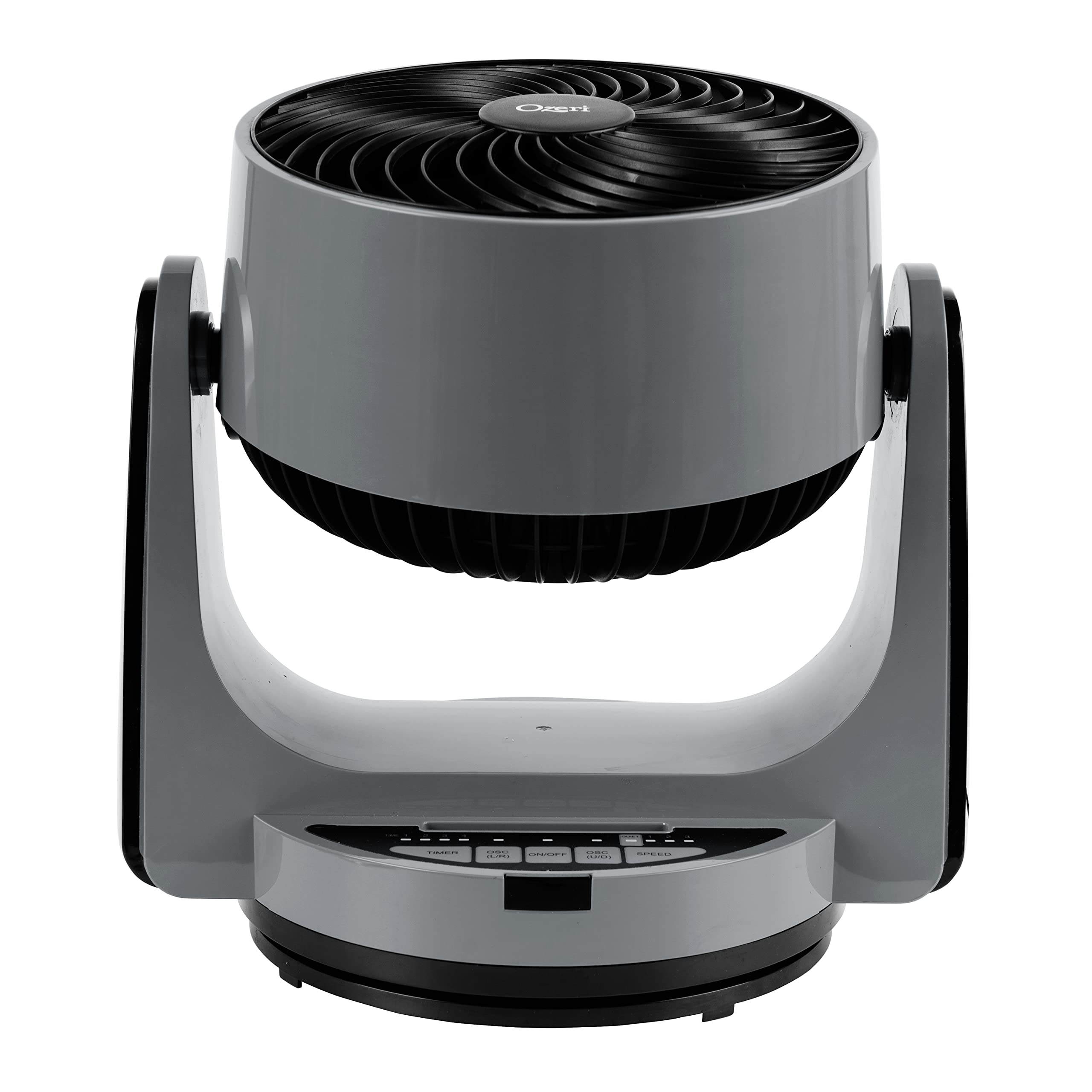 Ozeri Brezza III Dual Oscillating 10" High Velocity Desk Fan, Grey with Black