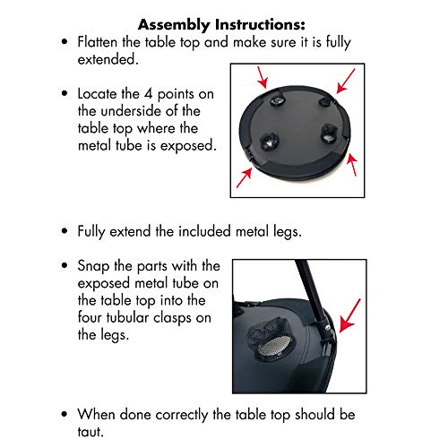 Preferred Nation | 2 Tier Folding Camping Table with 4 Mesh Cup Holders Black | Polyester with Metal Frame | Compact, Convenient Carry Case Included | Side Table for Tailgate