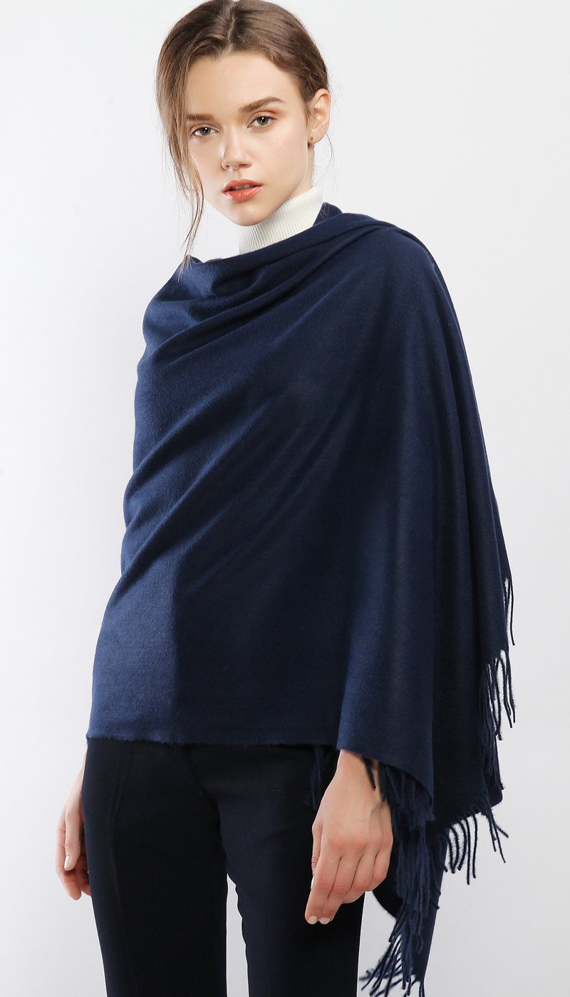 RIIQIICHY Scarfs for Women Fall Winter Navy Pashmina Shawls and Wraps for Evening Dresses Wedding Shawl Blanket Scarves