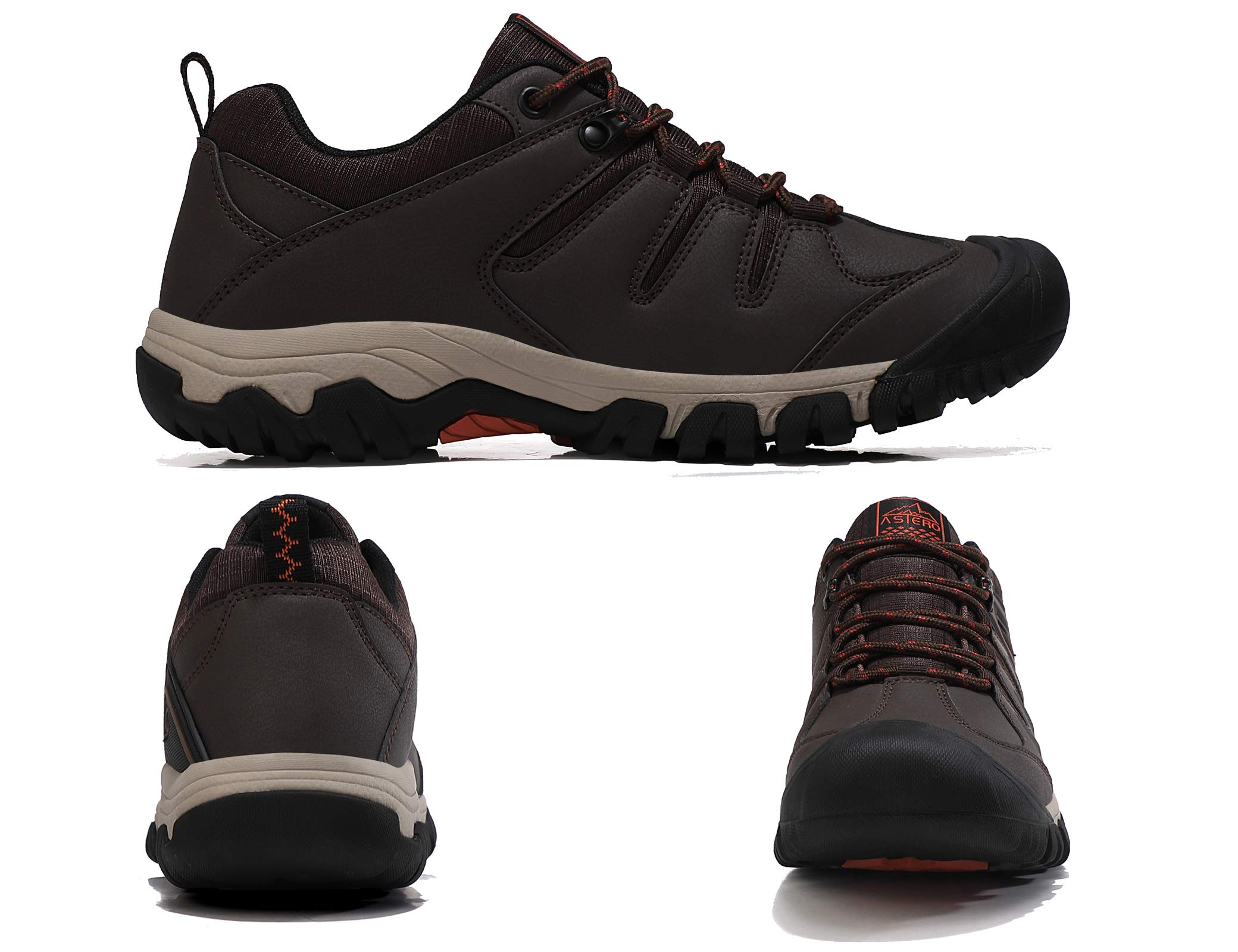 TARELO Men's Hiking Shoes Non-Slip Lightweight Outdoors Walking Shoes Dark Brown