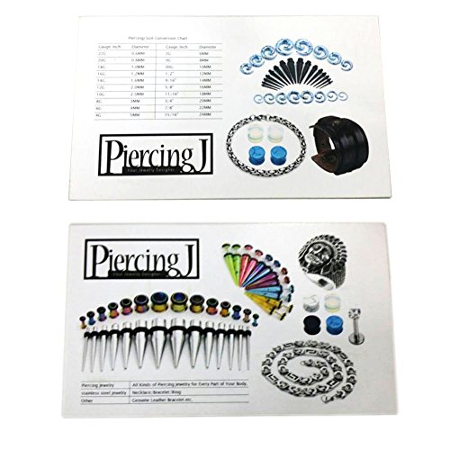 PiercingJ 20pcs Body Piercing Kit 14G (Belly Button,Tongue, Eyebrow, Nipple, Lip, Nose, Chin) 14 Gauge Piercing Needles