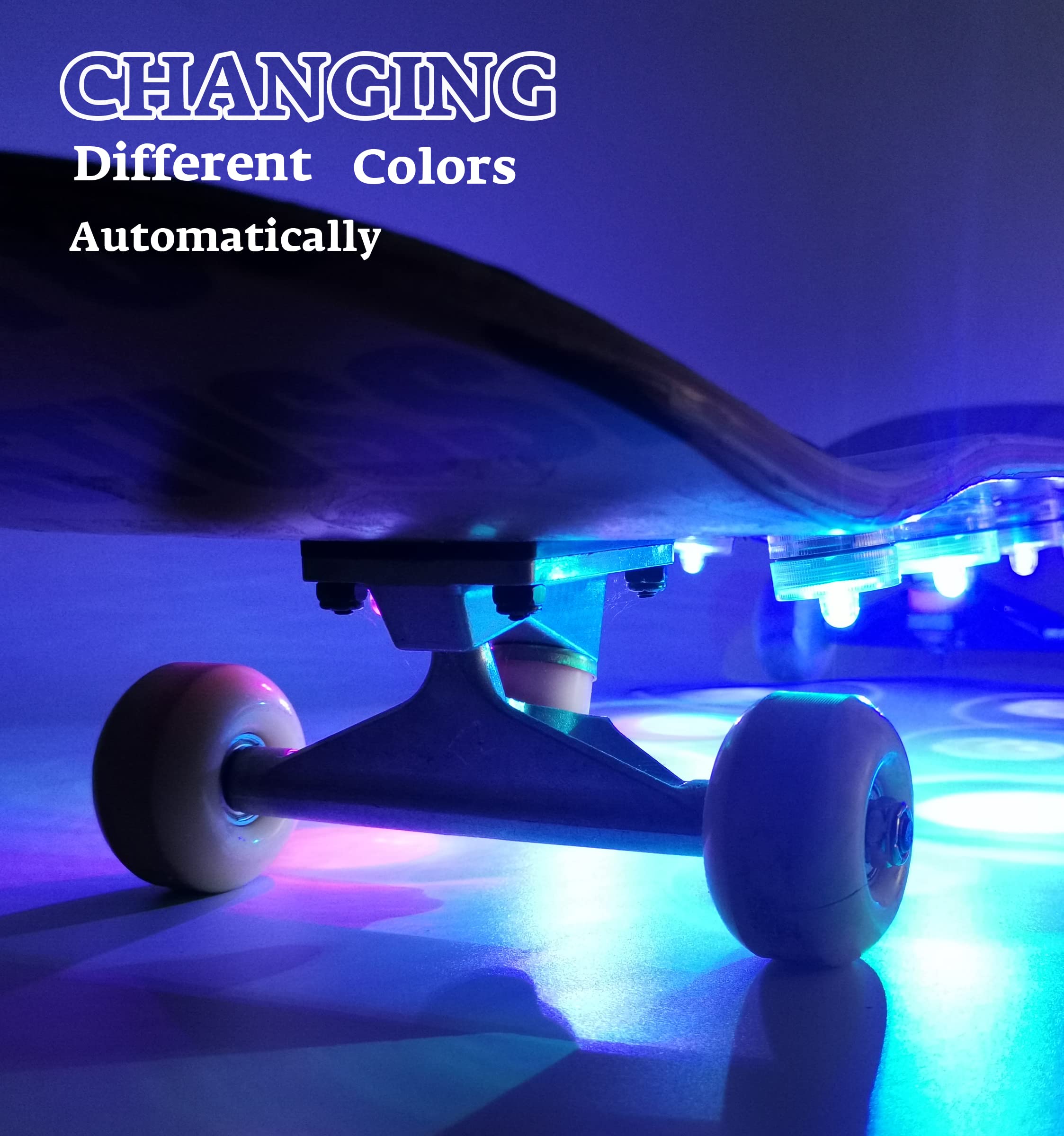 SKATEENA Accessories Lights for Skateboards,Longboards,Scooters,Bike,Long Board,Bicycle-Customize Skate Board LED Light Accessories (4 Flower Lights)