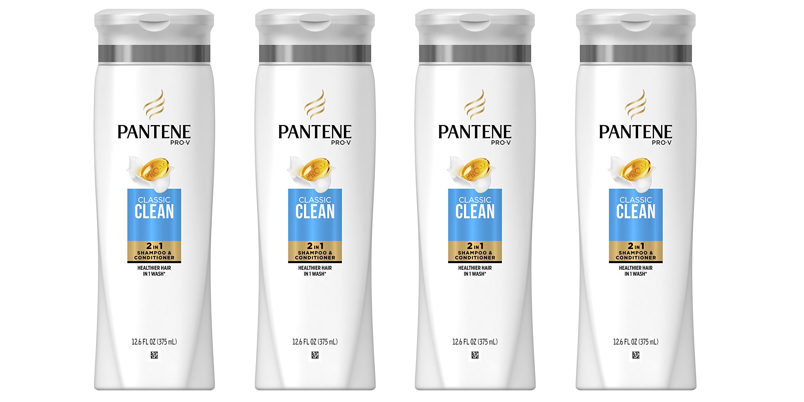 Pantene Pro-V Classic Clean 2in1 Shampoo & Conditioner, 12.6 ounces,4 Count