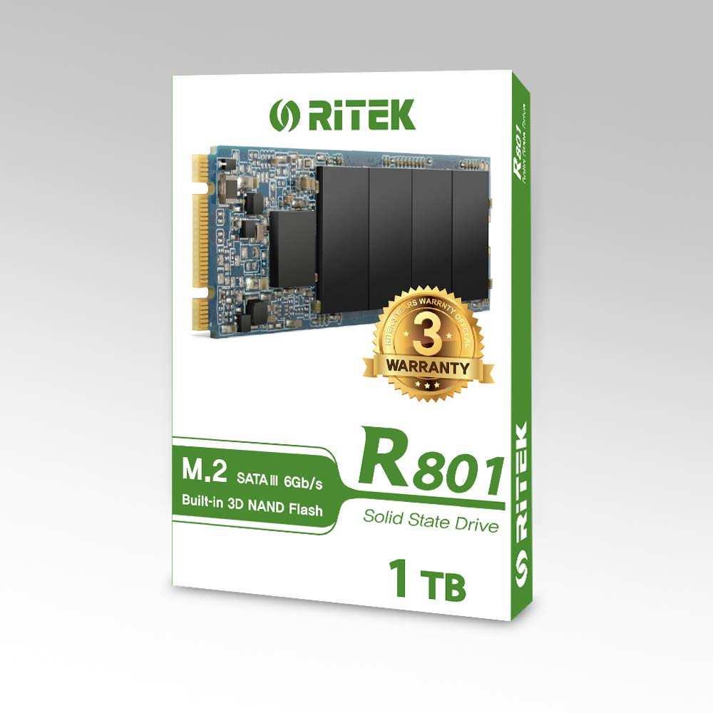 Ritek 1TB SATA III M.2 2280 6Gb/s Internal SSD Solid State Drive 3D NAND Up to 500 MB/s R801