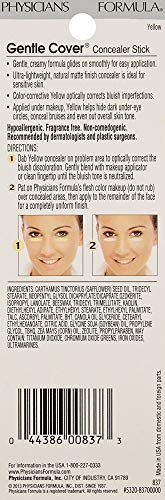 Physicians Formula Gentle Cover Concealer Stick, Yellow For Blemishes, Under-Eye Circles & Skin Imperfections