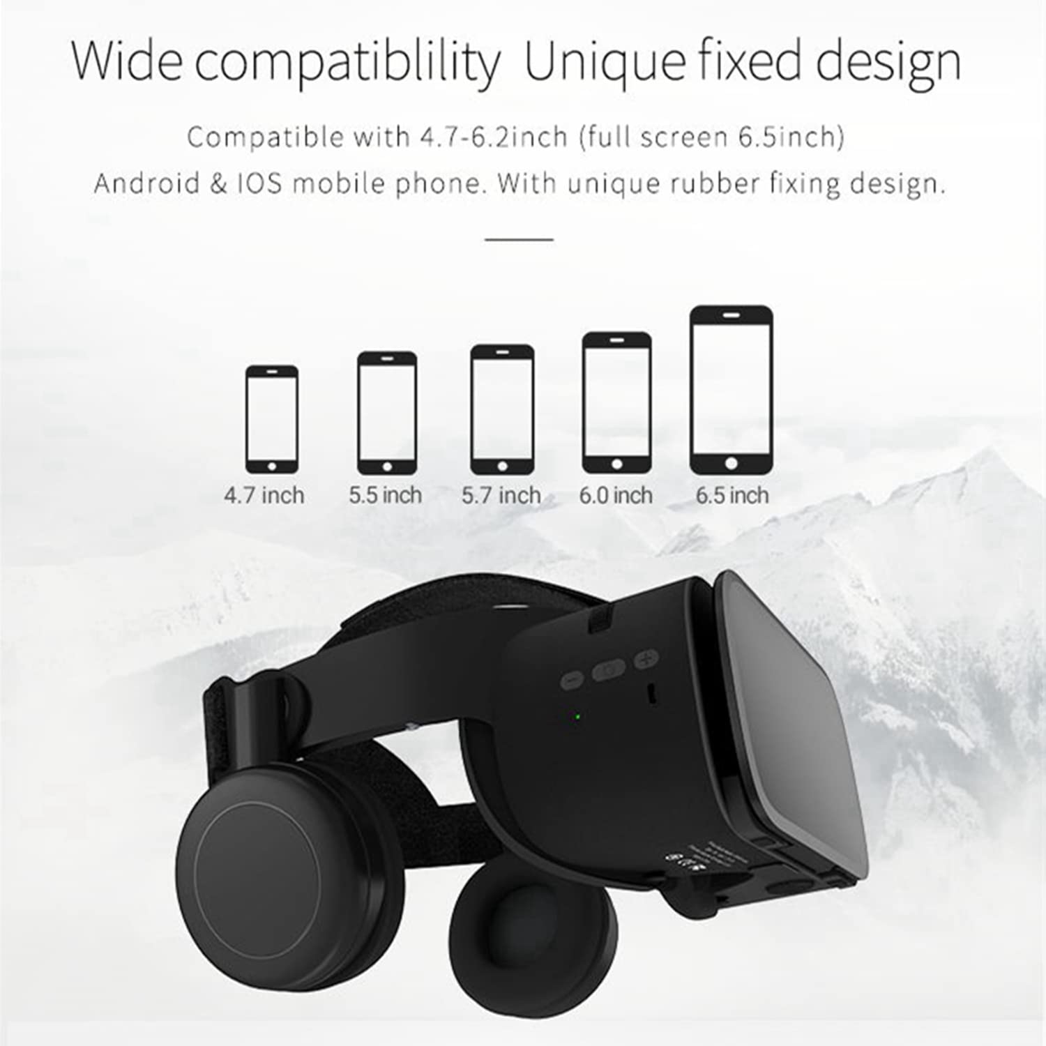Virtual Reality Headset, VR headsets w/Remote for iPhone Android PC Phone for iPhone 13 12 11 Pro X S R Max Samsung, 3D VR Set para Gafas de Realidad Virtual for Kid Adult Play 3D Game Movie, Black