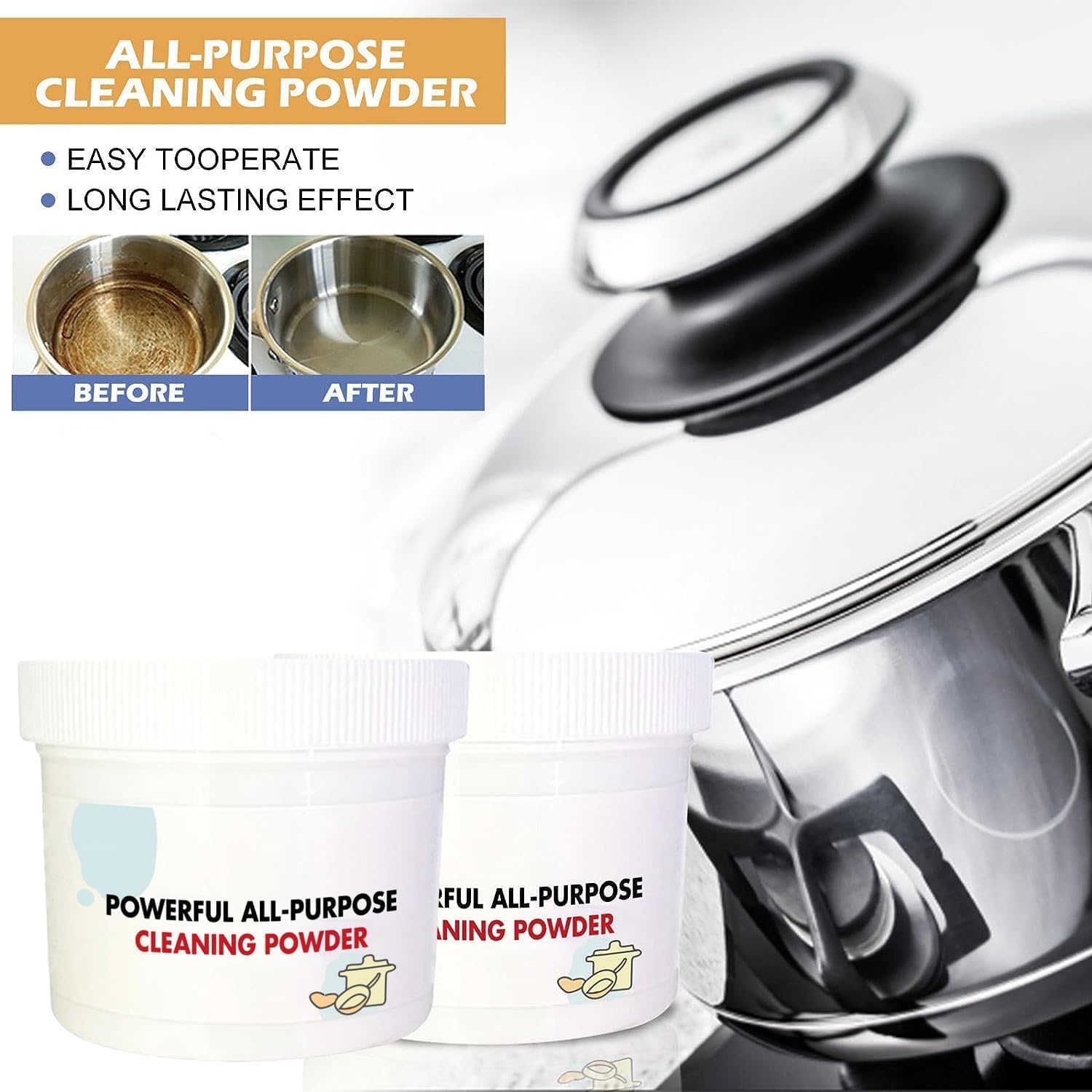 Powerful Kitchen All-Purpose Powder Cleaner,Household Multifunctional Strong Cleaning Agent,Kitchen Foam Cleaner,Stubborn Stains Cleaner,Foam Rust Remover Kitchen All-Purpose Cleaning Powder (1Pcs)