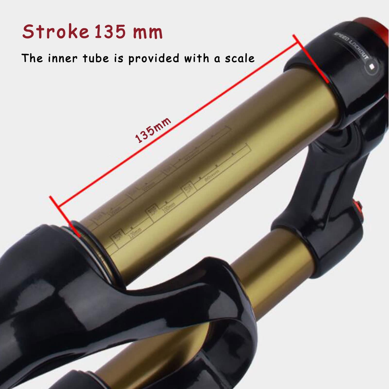 UPPVTE 24inch Air Mountain Bike Suspension Fork,15 * 100mm Bicycle Shock Absorber Forks Disc Brake 1-1/8" Remote Lockout Bicycle Forks