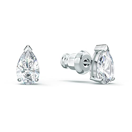 SWAROVSKI Stilla Attract Jewelry Set, Pendant Necklace and Stud Earrings with Sparkling Clear Drop-Shaped Crystals on a Rhodium Finish Setting, Part of the Stilla Attract Collection