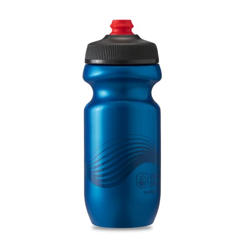 Polar Bottle - Breakaway - 20oz Wave, Deep Blue & Charcoal - Insulated Water Bottle for Cycling & Sports, Keeps Water Cooler Longer, Fits Most Bike Bottle Cages
