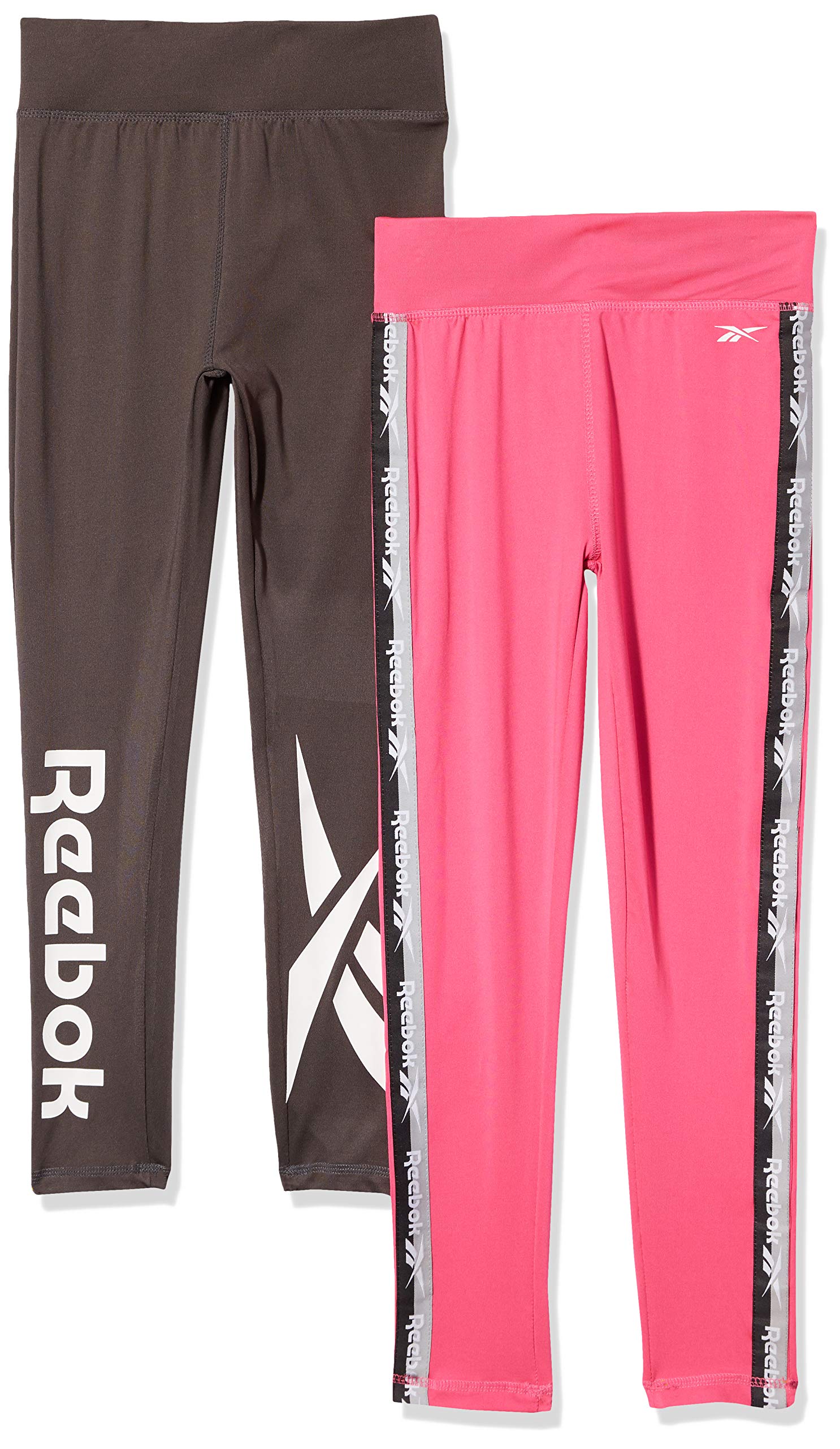 Reebok Girls' Leggings, 3634 Charcoal-Sugar Plum, 2T
